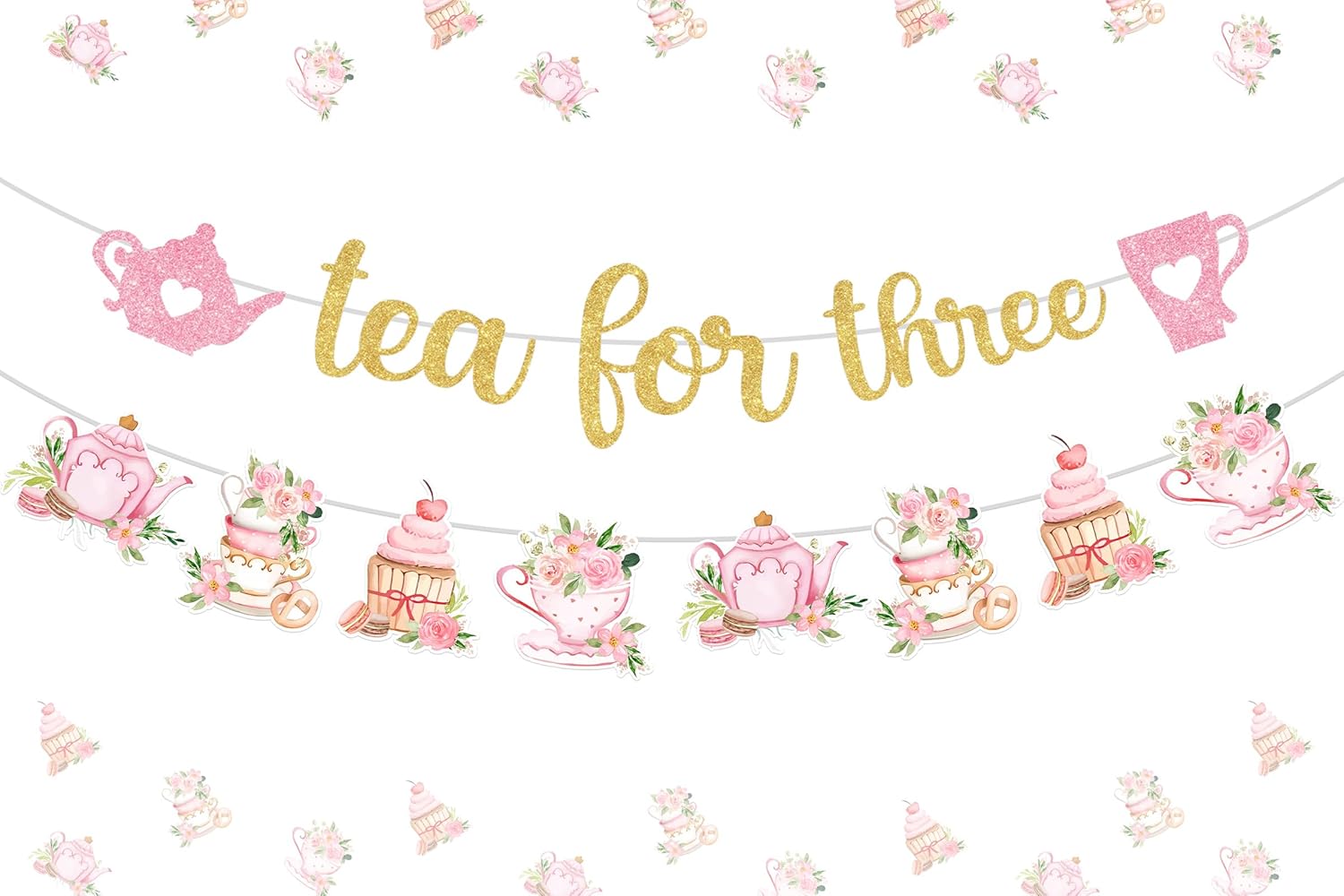 Amazon.com: Balterever Tea for Three Decoration Banner Tea Theme ...