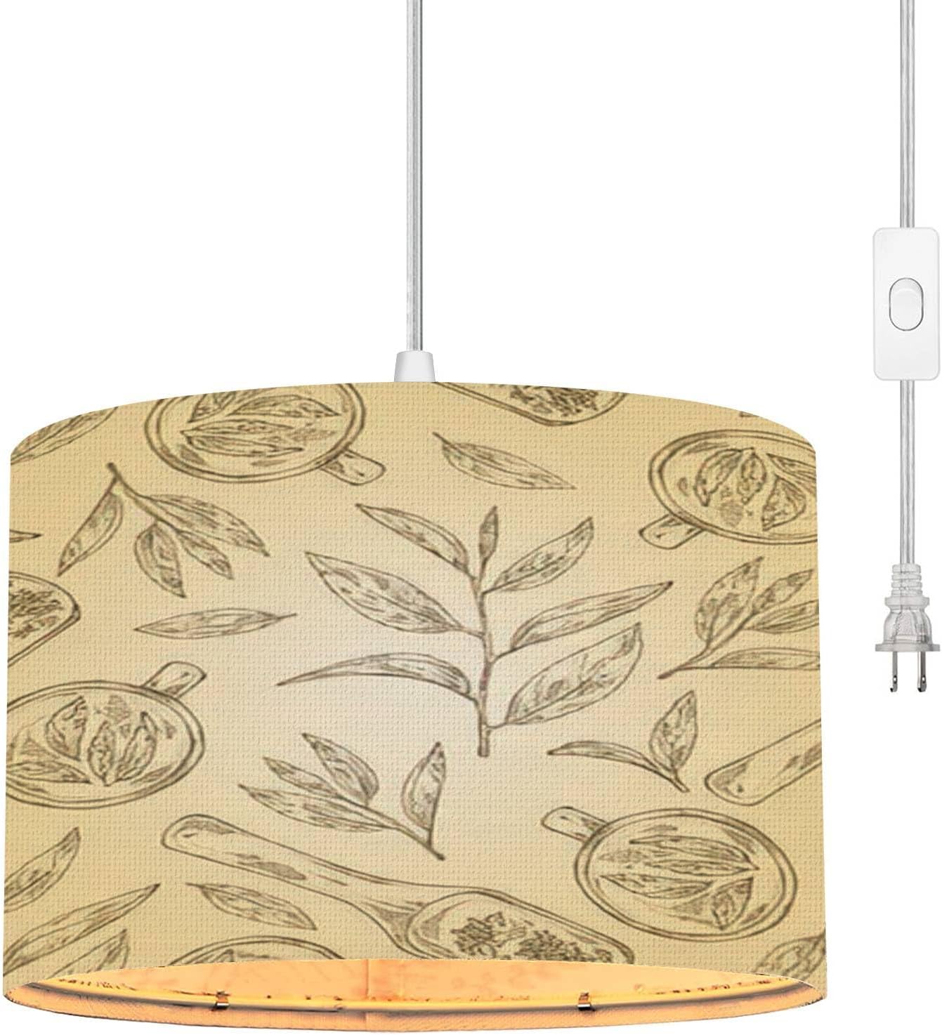 Plug in Pendant Light tea leaves a cup tea a teapot Green tea Hanging ...