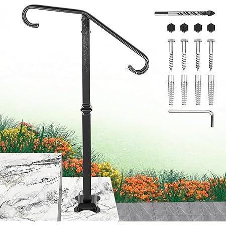 Zwinz Handrail Railing, Single Post Handrail, Sturdy Outdoor Handrails ...