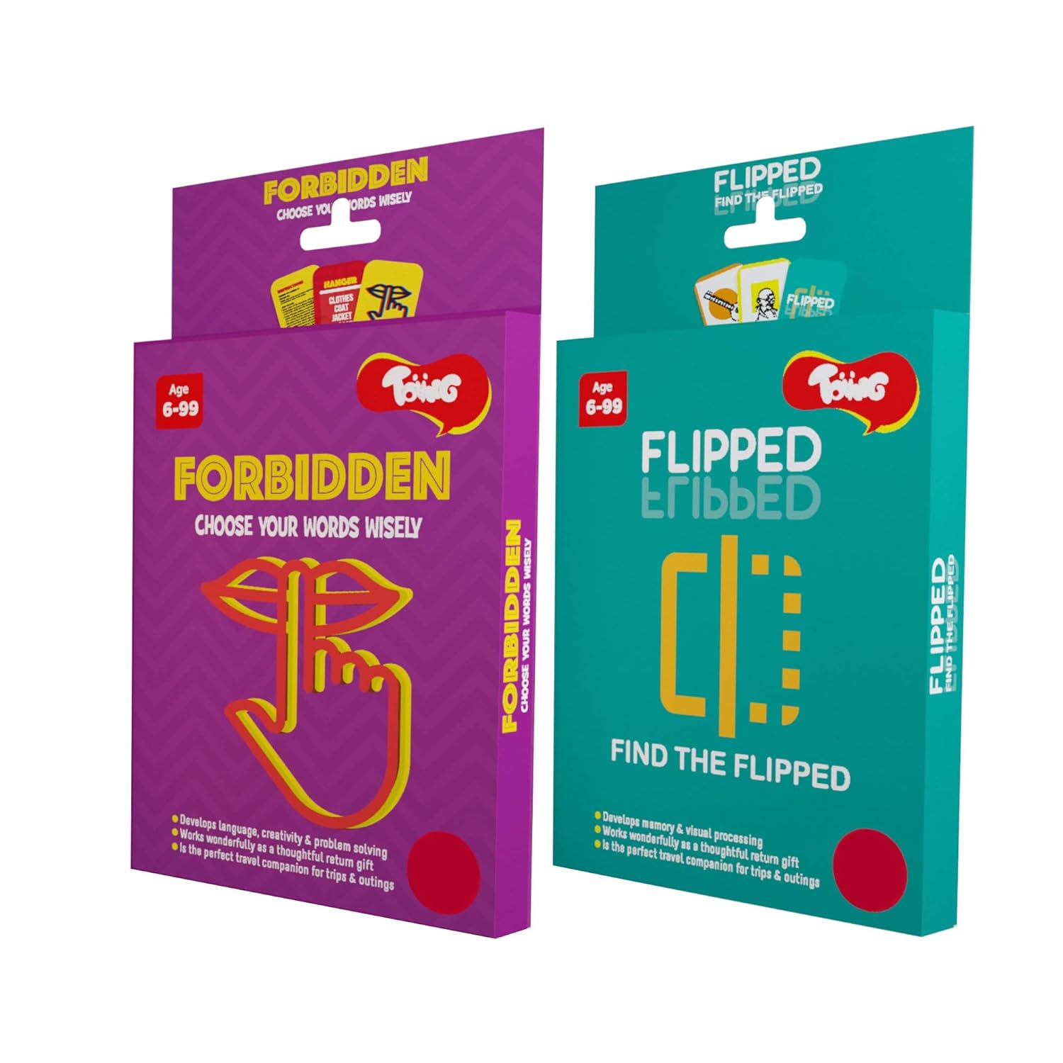 Buy Toiing Forbidden & Flipped Card Game Combo | Educational Card Games ...
