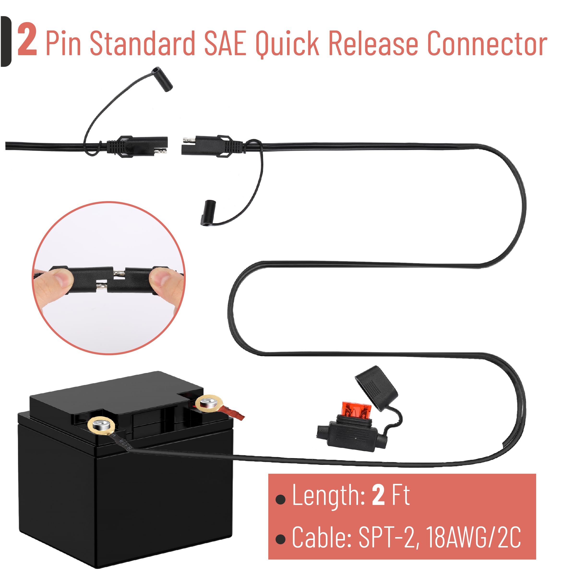 Snapklik.com : Bates- SAE Battery Connector, SAE To O Ring Terminal ...