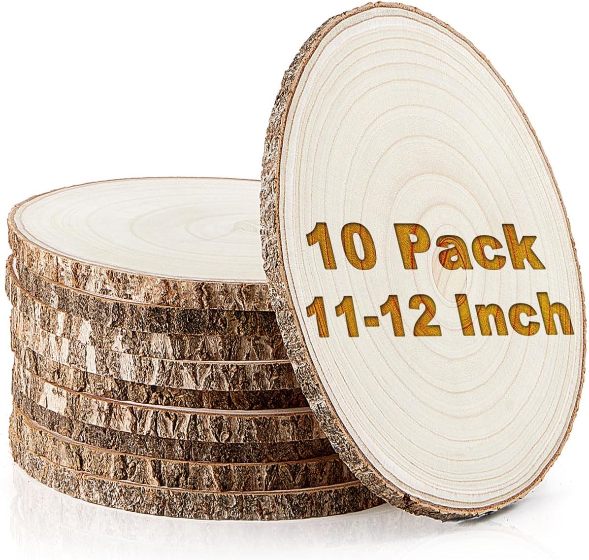 Amazon.com: Set of (10) 11-12 Inches Large Wood Slices, Wood ...