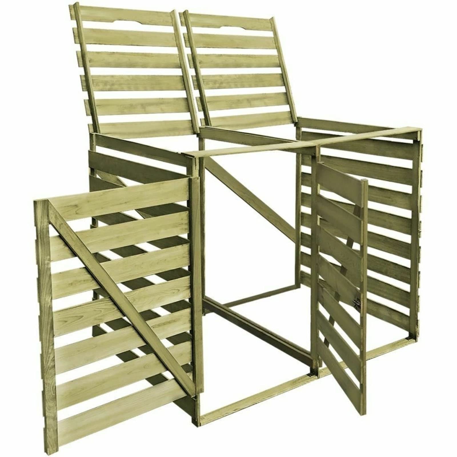 Buy ALIDAM Garden Storage Box Double Wheelie Bin Shed 240 L Impregnated ...