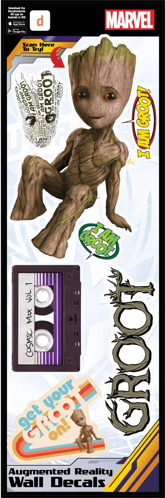 Amazon.com: Marvel Groot Augmented Reality Small Wall Decal Peel ...