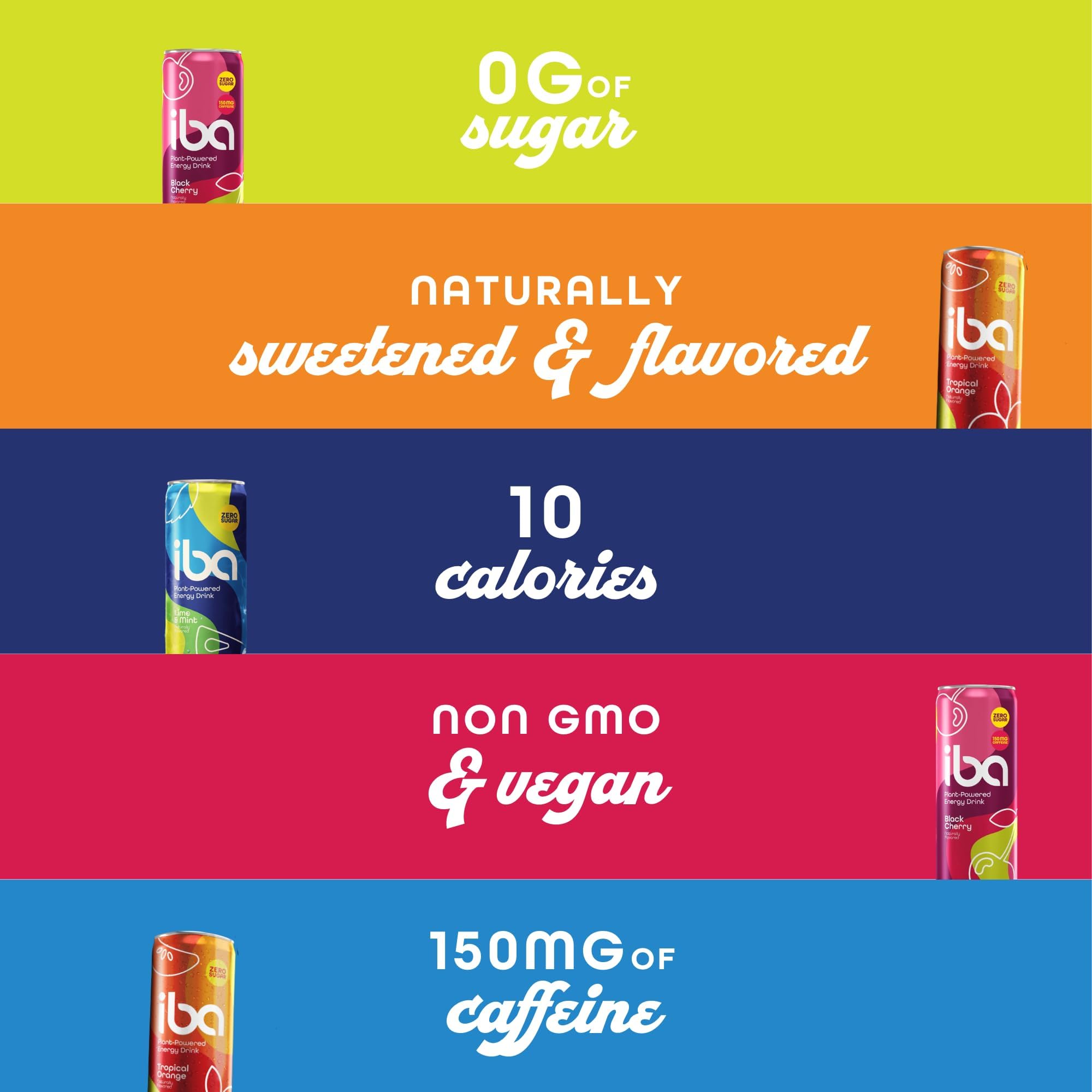 (BBD:03/07/2026)iba Healthy Energy Drink, Tropical Orange, Clean Energy ...