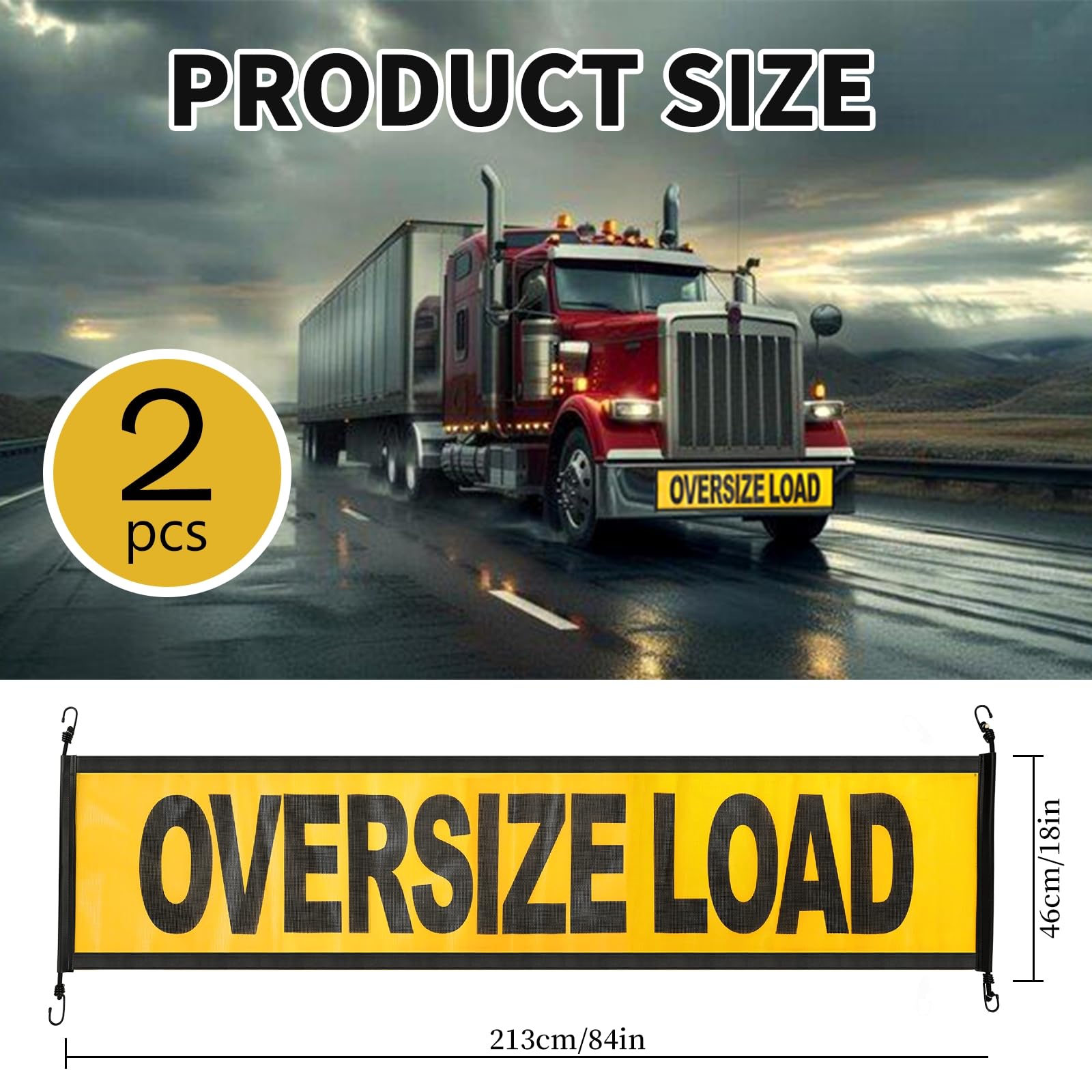 Snapklik.com : Oversize Load Signs For Trucks 2 Pack Oversized Loaded ...