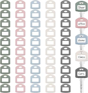 Amazon.com : Blulu 50 Pieces Colored Key Covers Cap Tag 1 Inch Key ...