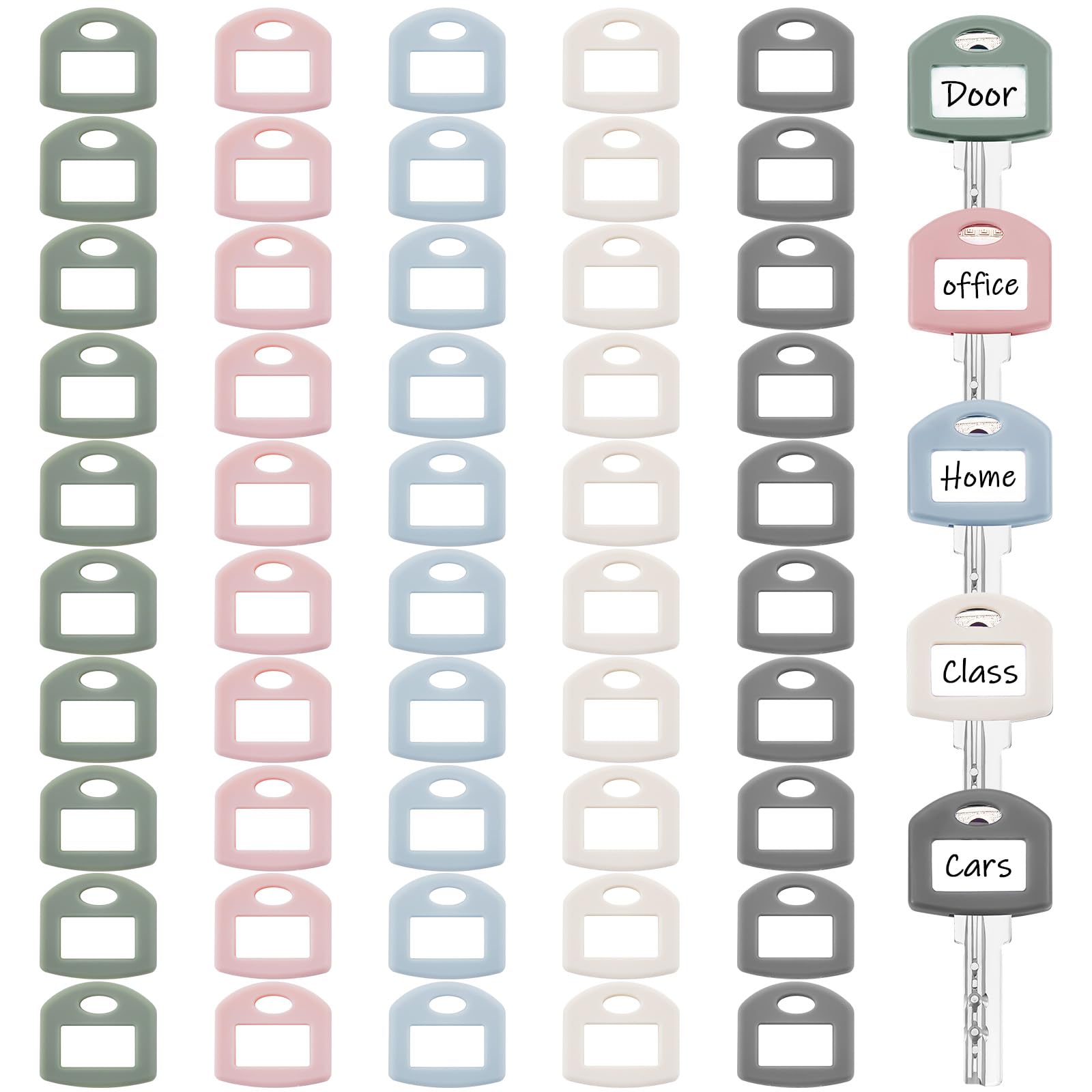 Amazon.com : Blulu 50 Pieces Colored Key Covers Key Cap Tag 1 Inch Key ...