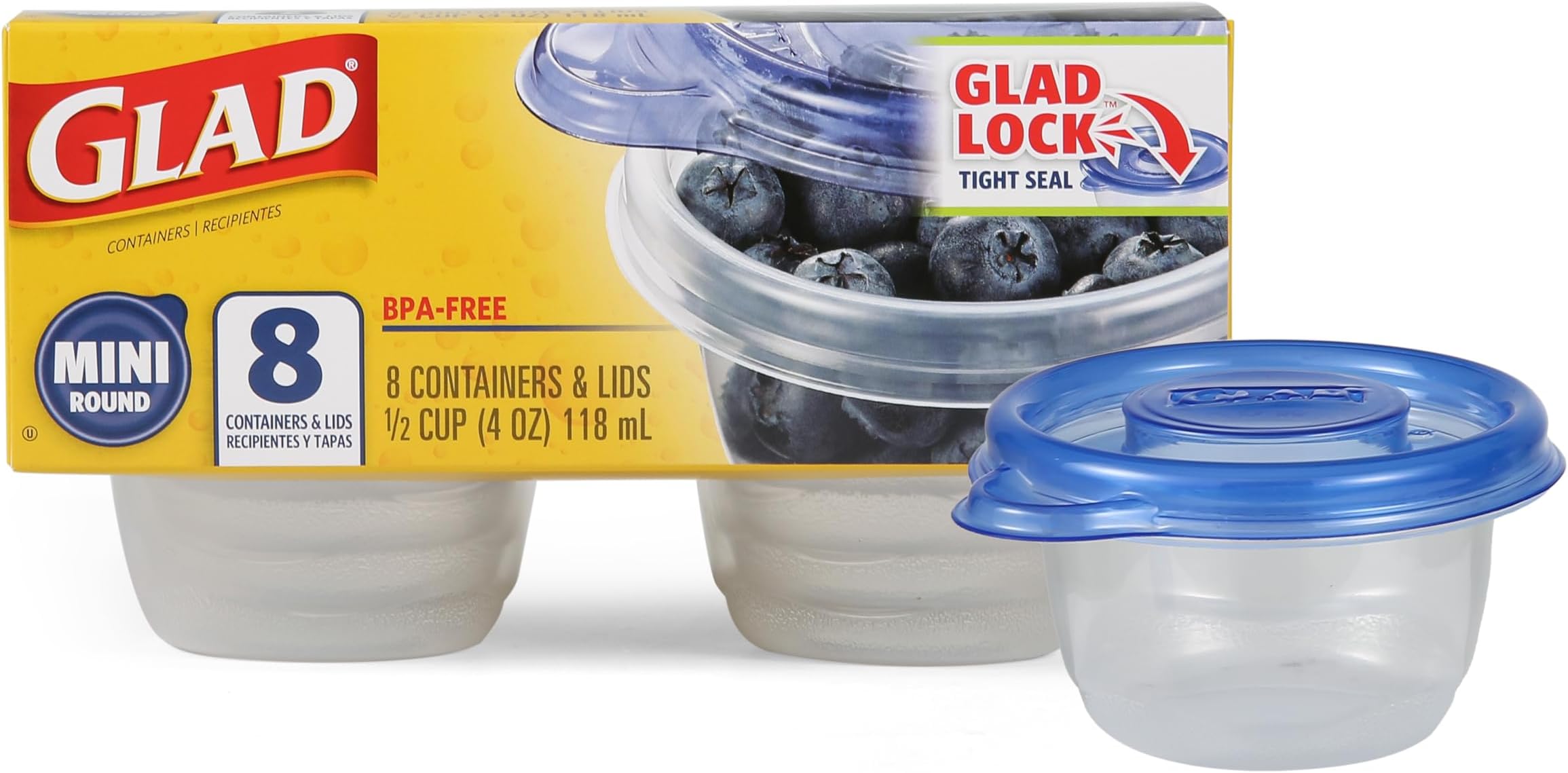 Amazon.com: GladWare Mini Food Storage Containers | Small Round Food ...