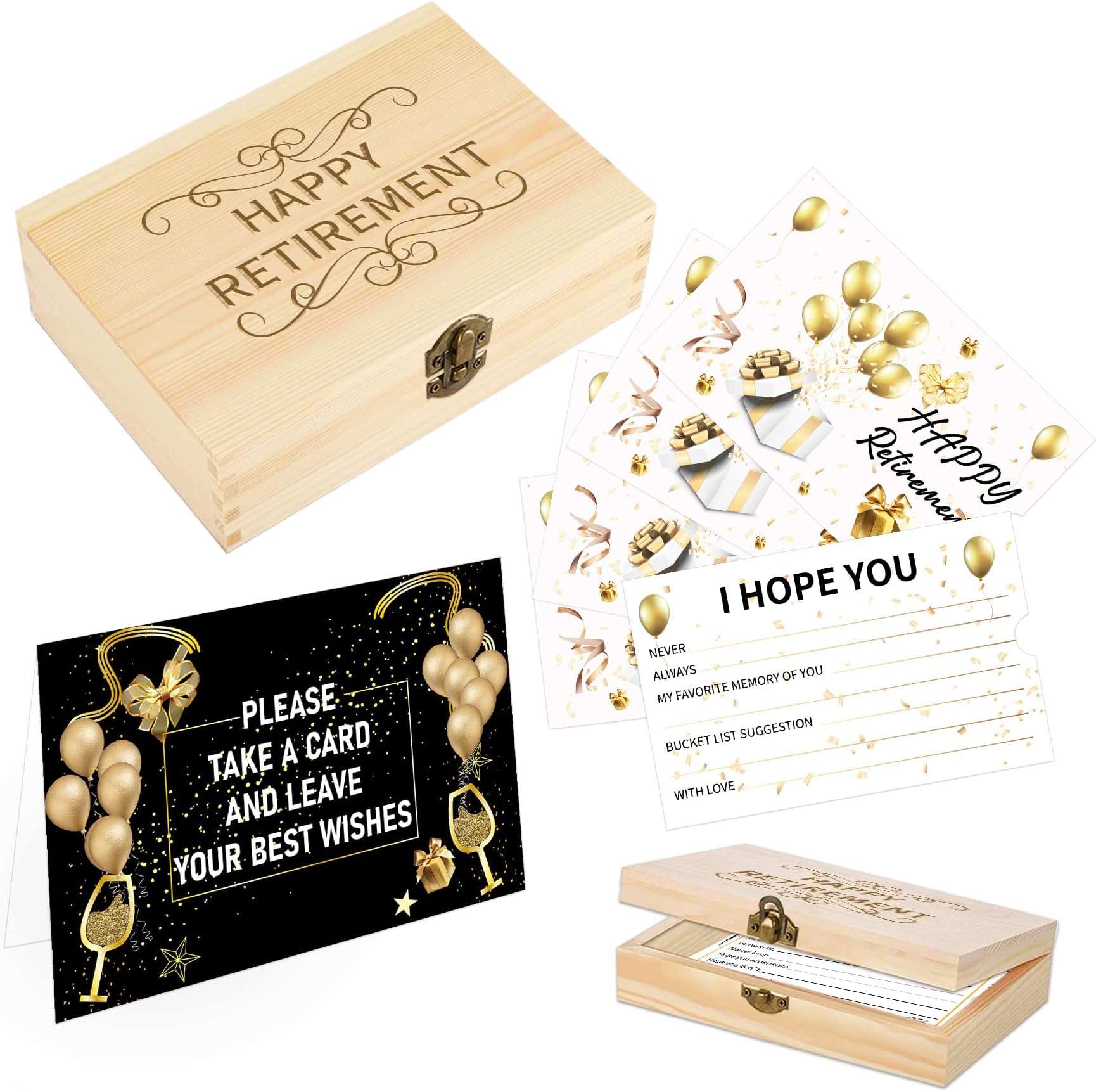 Amazon.com: WAN2TLK 60PCS Retirement Card, Happy Wishes Card Box, Well ...