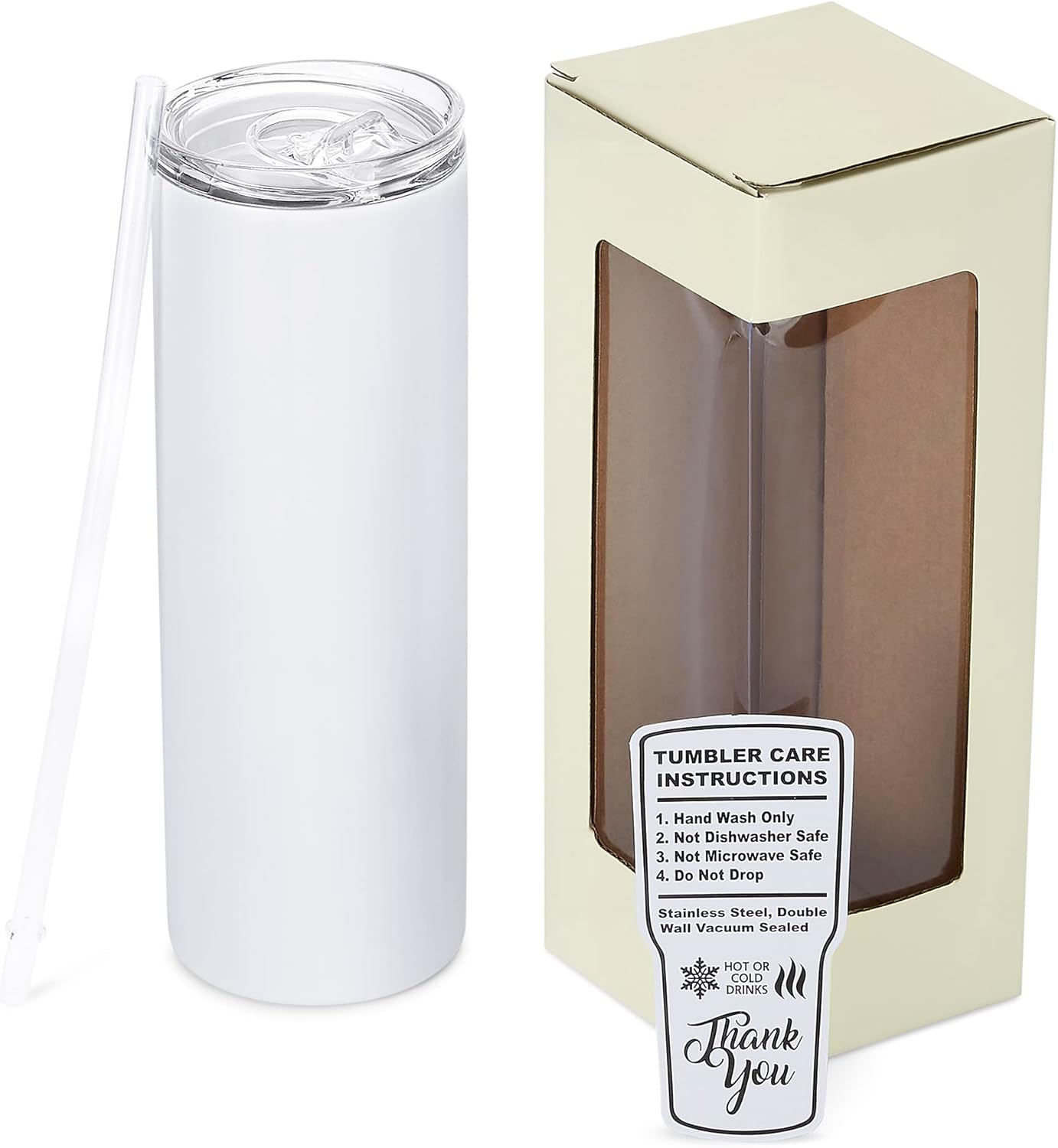 Amazon.com | makerflo 20 oz Blue Glow in the Dark Sublimation Blank ...