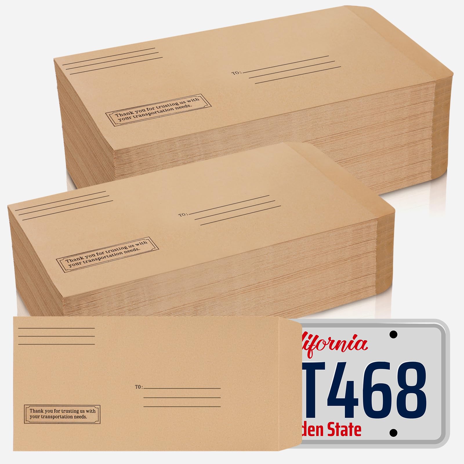 Amazon.com : Feifeiya 200 Pieces License Plate Envelopes 13 x 6.5 Inch ...