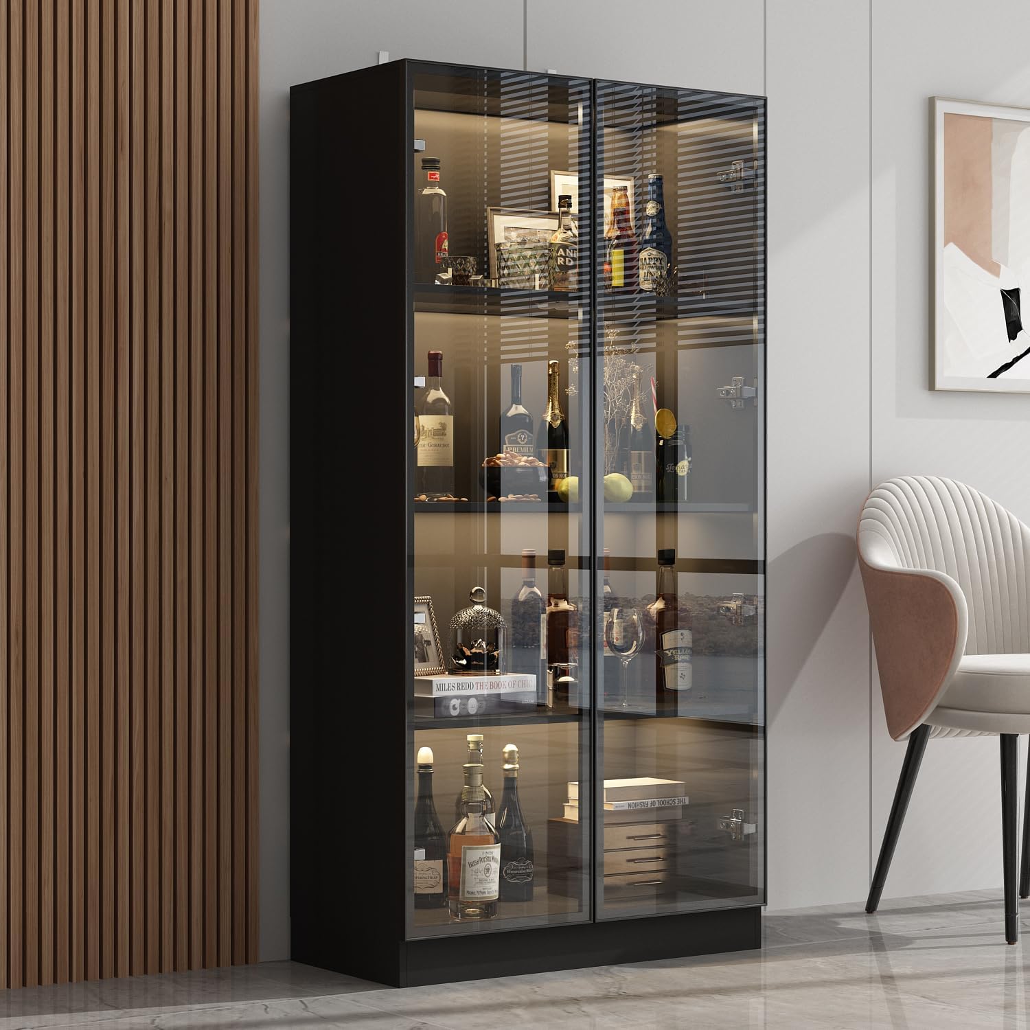 Amazon.com: Homsee Bookcase Bookshelf with Storage Shelves, Drawers, 6 ...