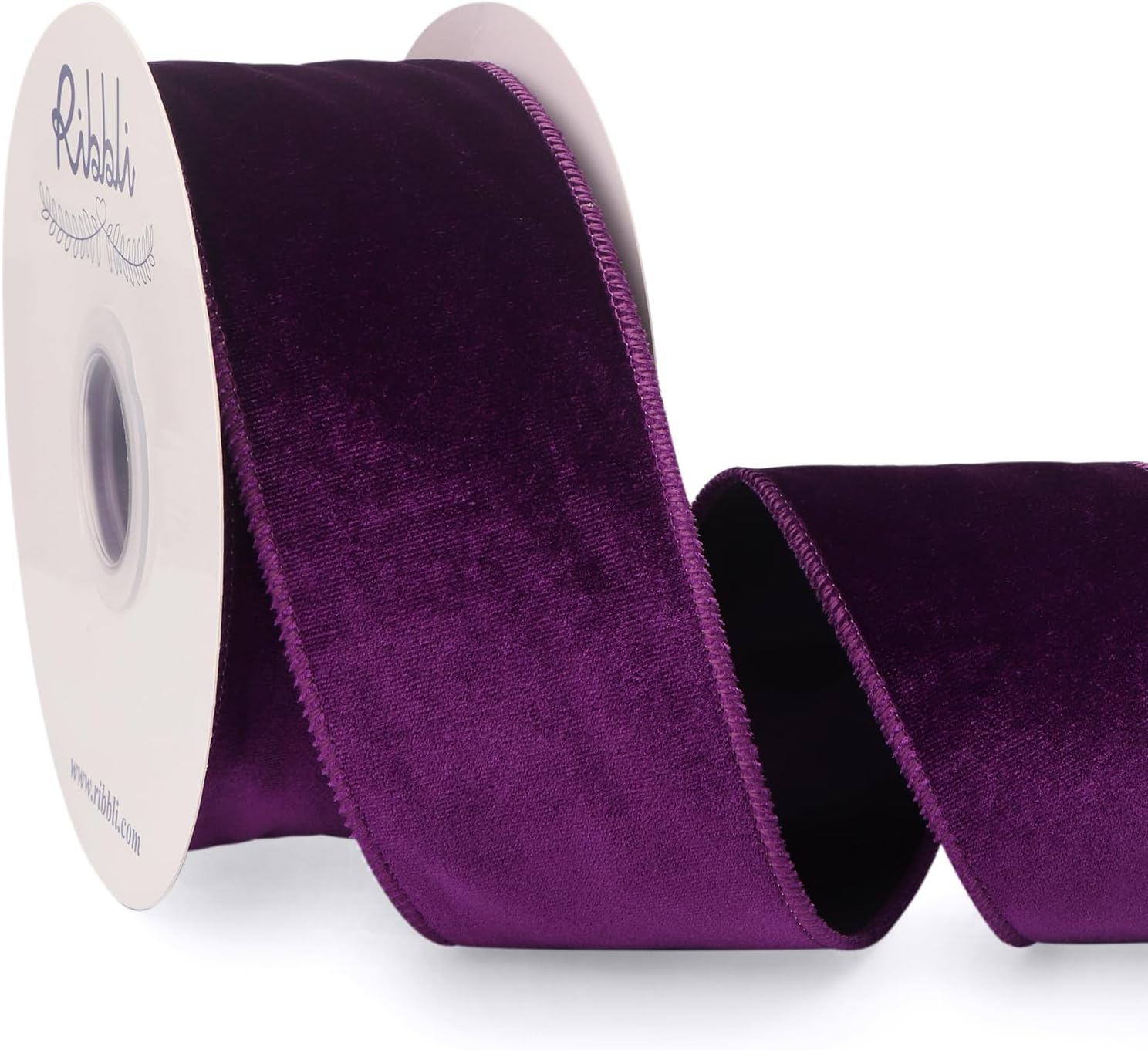 Amazon.com: Ribbli Purple Velvet Wired Ribbon 2.5 Inch Velvet with ...