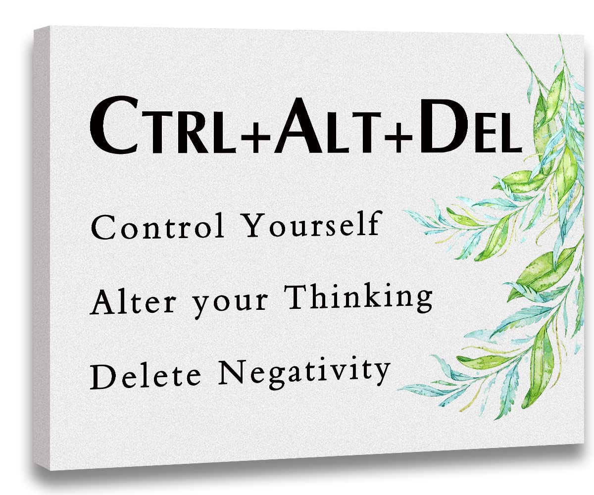 BSOFUN Greenery“CTRL+ALT+DEL”canvas Wall art decor,Motivational Success ...