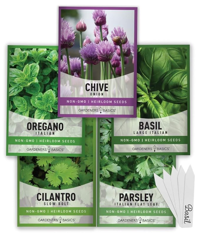 Amazon.com: Gardeners Basics Culinary Herb Seeds For Planting Indoors ...