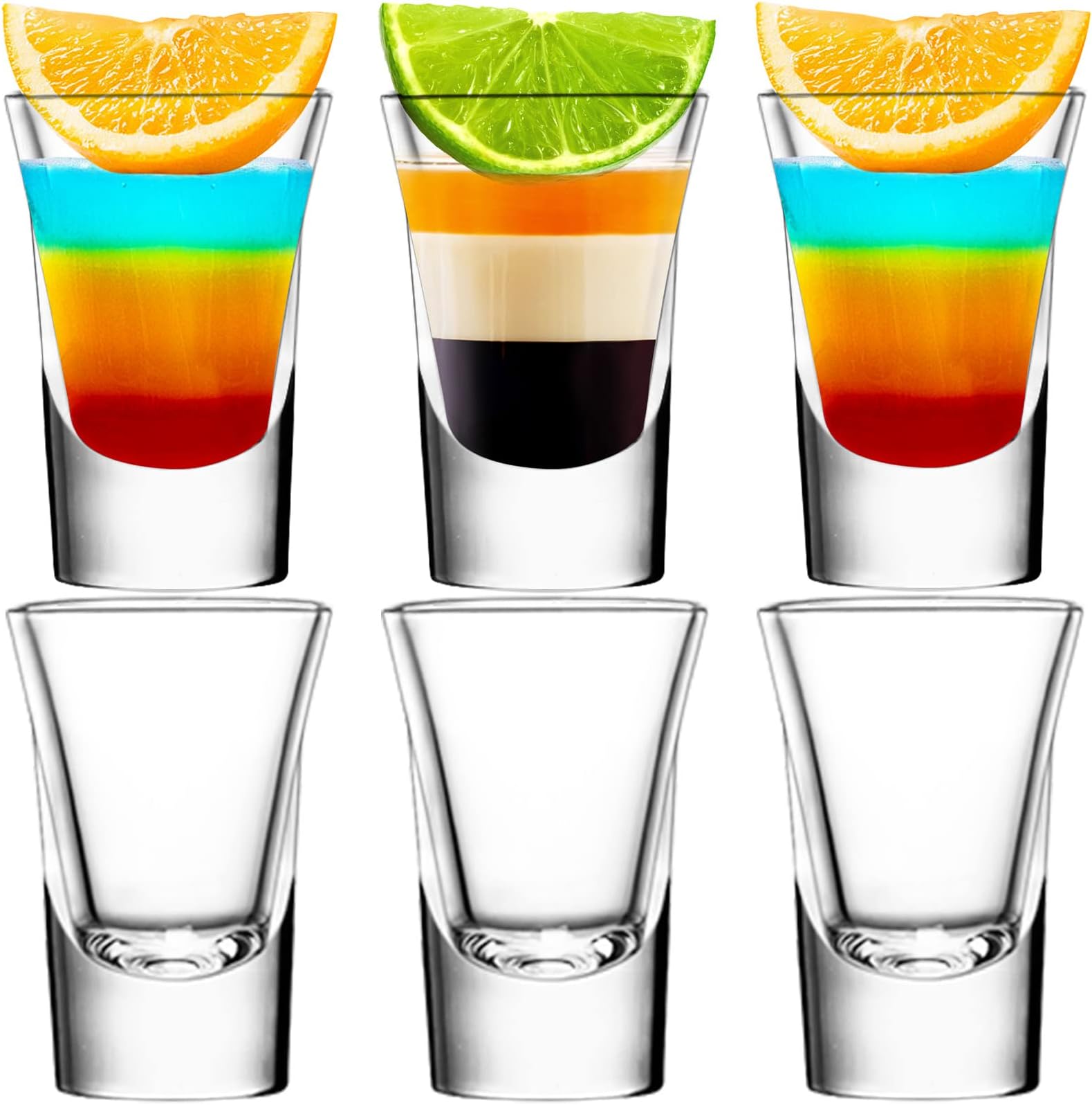 Hot Shot Glasses 1.2oz / 35ml - Set of 6 | Boston Shot Glass : Amazon ...