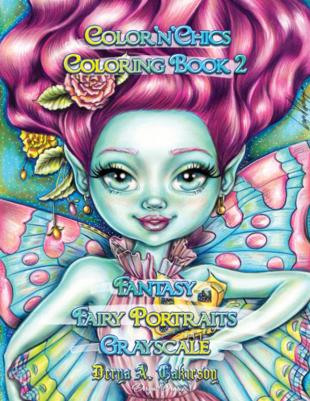 Amazon.com: Color'n'Chics Coloring Book 2 Fantasy Fairy Portraits ...
