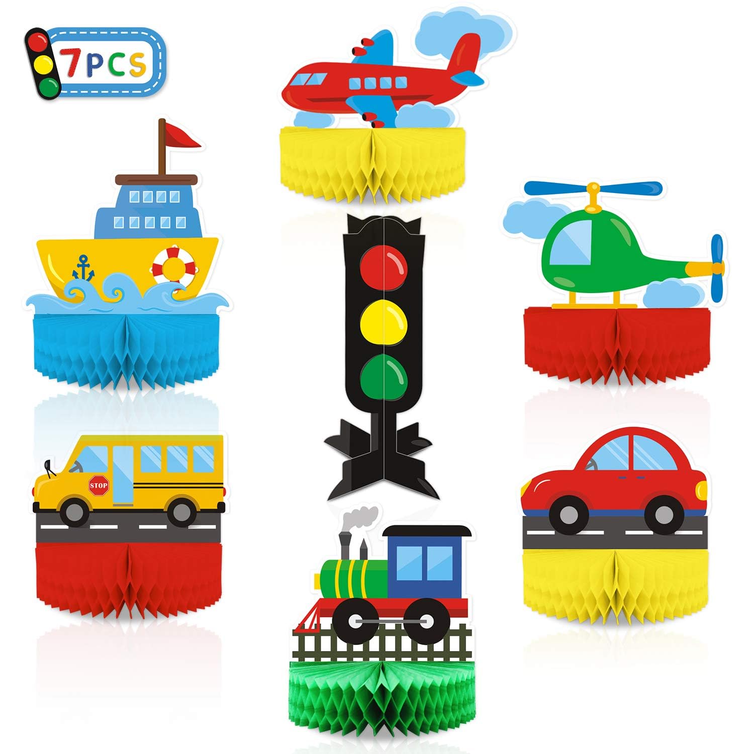 Amazon.com: Transportation Honeycomb Centerpieces Transportation 3D ...