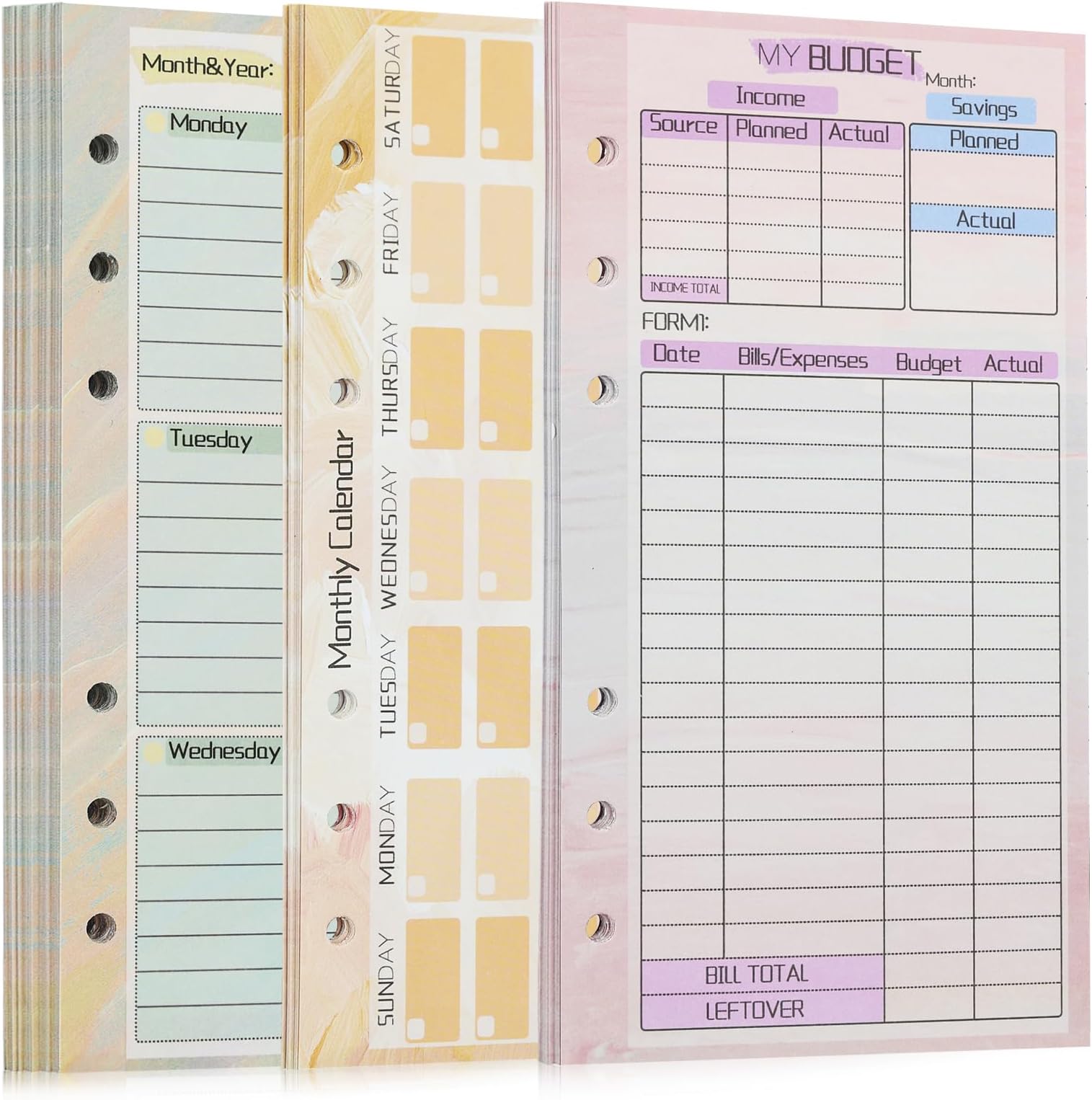 Amazon.com : A6 Budget Planner Refill Set, Prefdo 82 Sheets Weekly ...