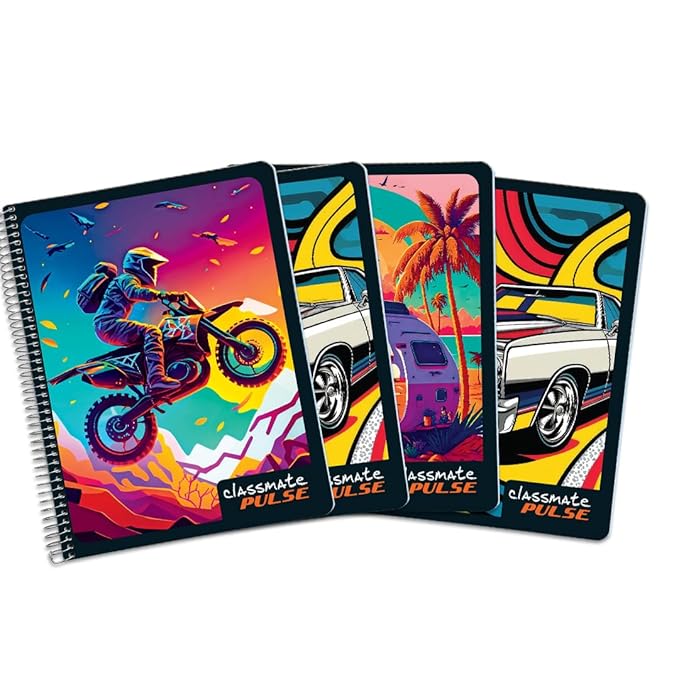 Classmate Pulse Single Subject Spiral Notebook - Pack of 4 | Single ...