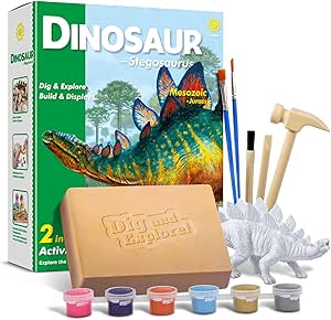 Amazon.com: Dinosaur Stegosaurus Fossil Digging Kit for Kids, Dig and ...