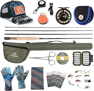 Maxcatch Amigo Fly Fishing Rod and Reel Combo 9FT 4-Piece 4/5/6/7/8 ...
