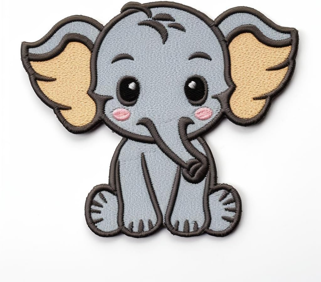 Amazon.com: 3.5" Elephant Iron On Patch - Embroidered Elephant Appliques Girls Boys Kids ...