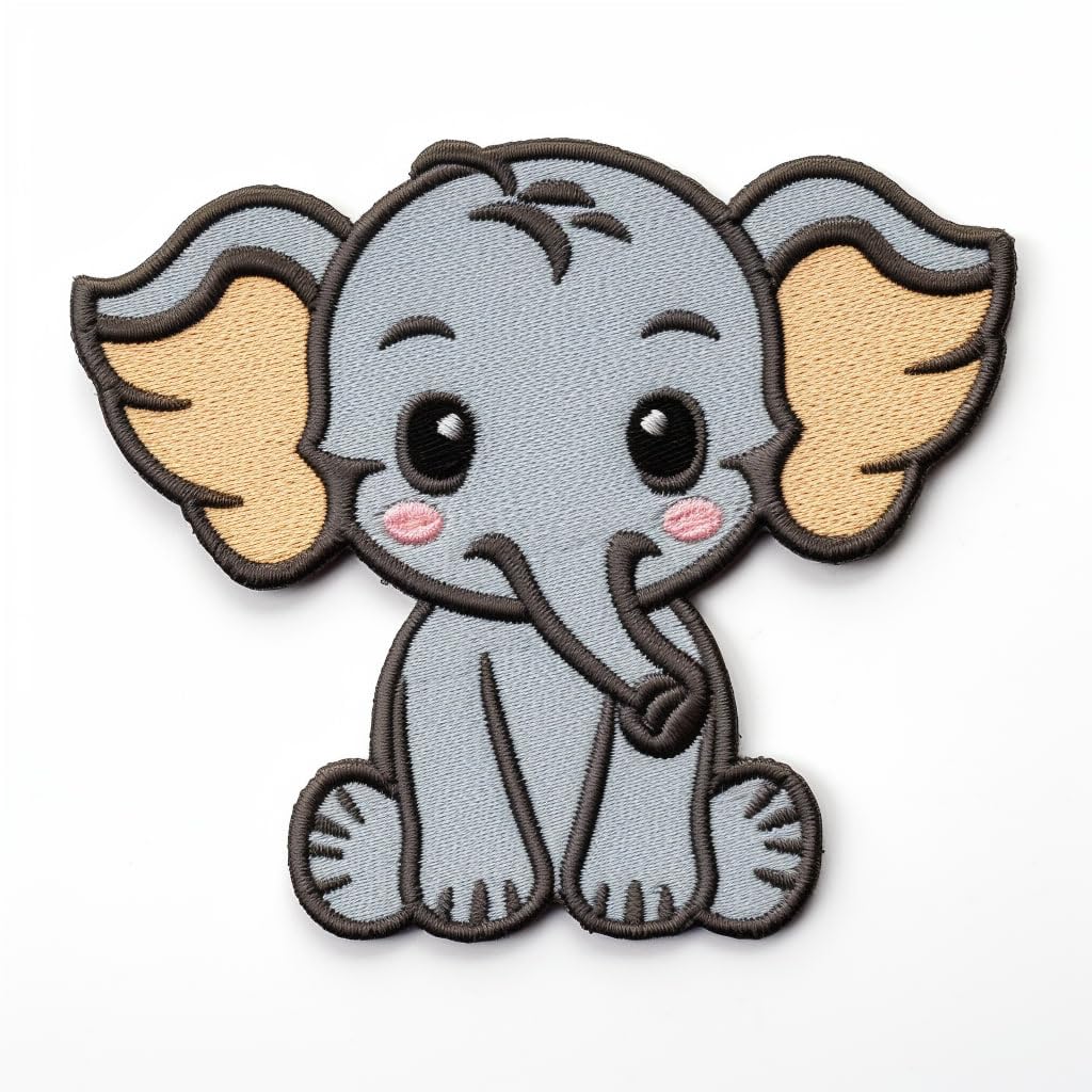Amazon.com: 3.5" Elephant Iron On Patch - Embroidered Elephant ...