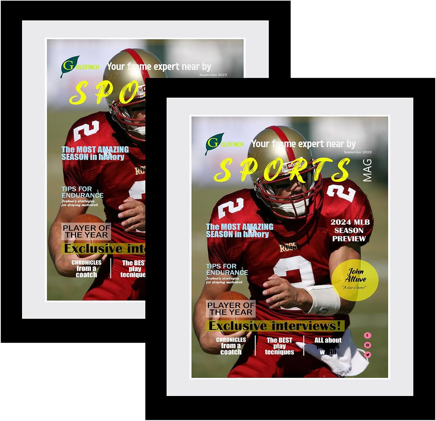 Amazon.com: Goldfinch 2 Packs Sports Magazine Frames Displays Magazines ...