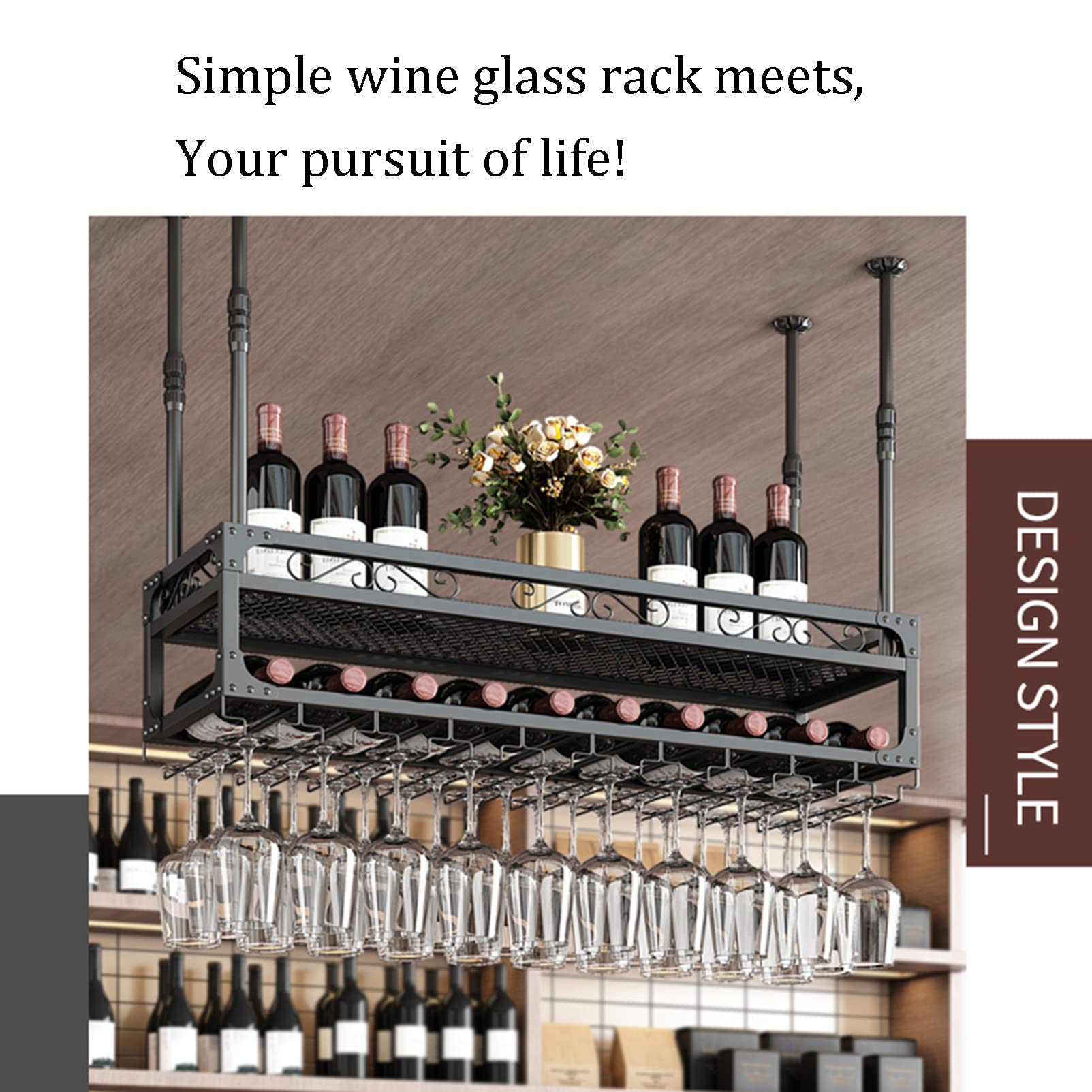 Glass Ceiling Wine Rack Metal Wall Wine Racks: Stylish & On Trend