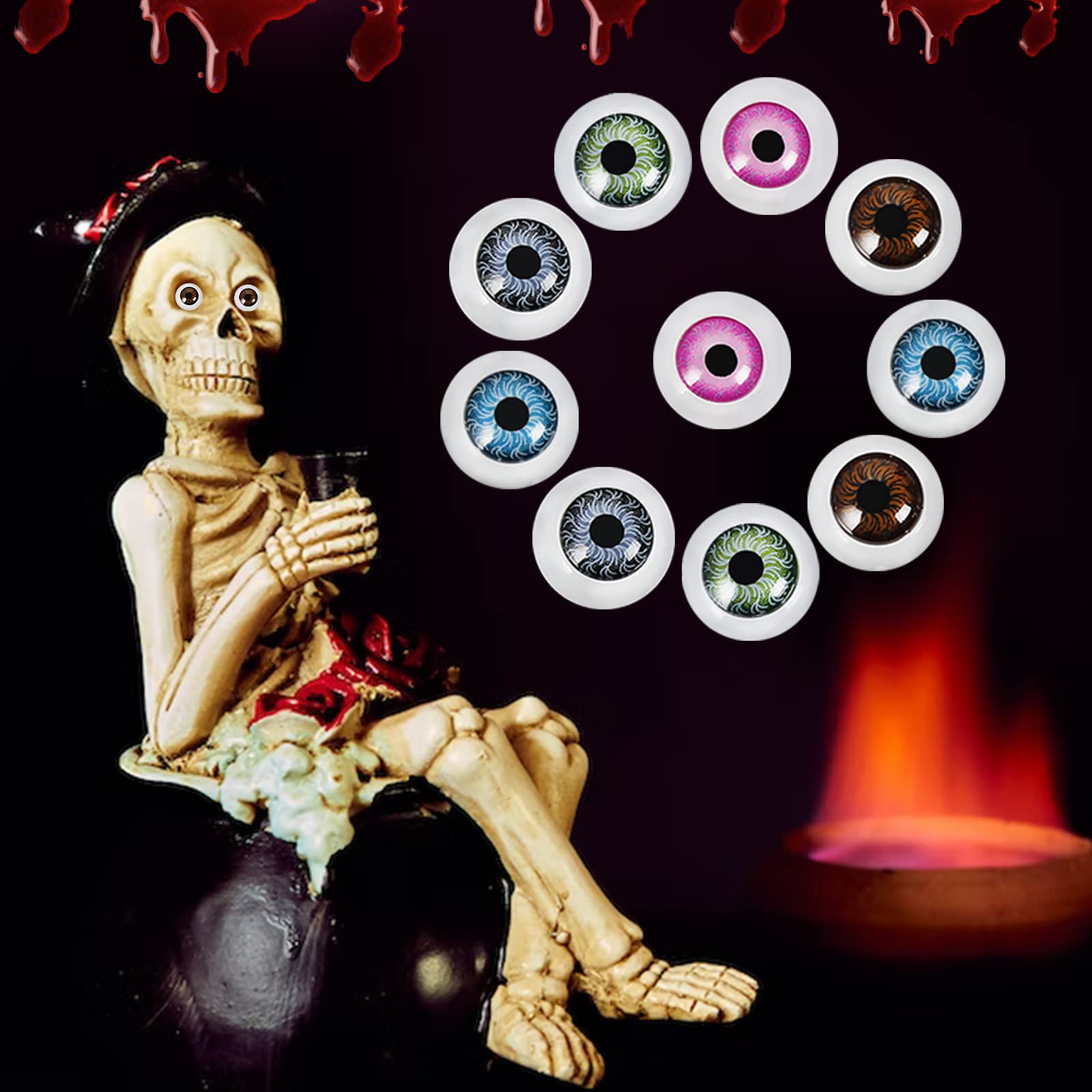 Glass Eyes PH PandaHall 2 Paris Realistic Eyes Big Eyeballs 32mm Human ...