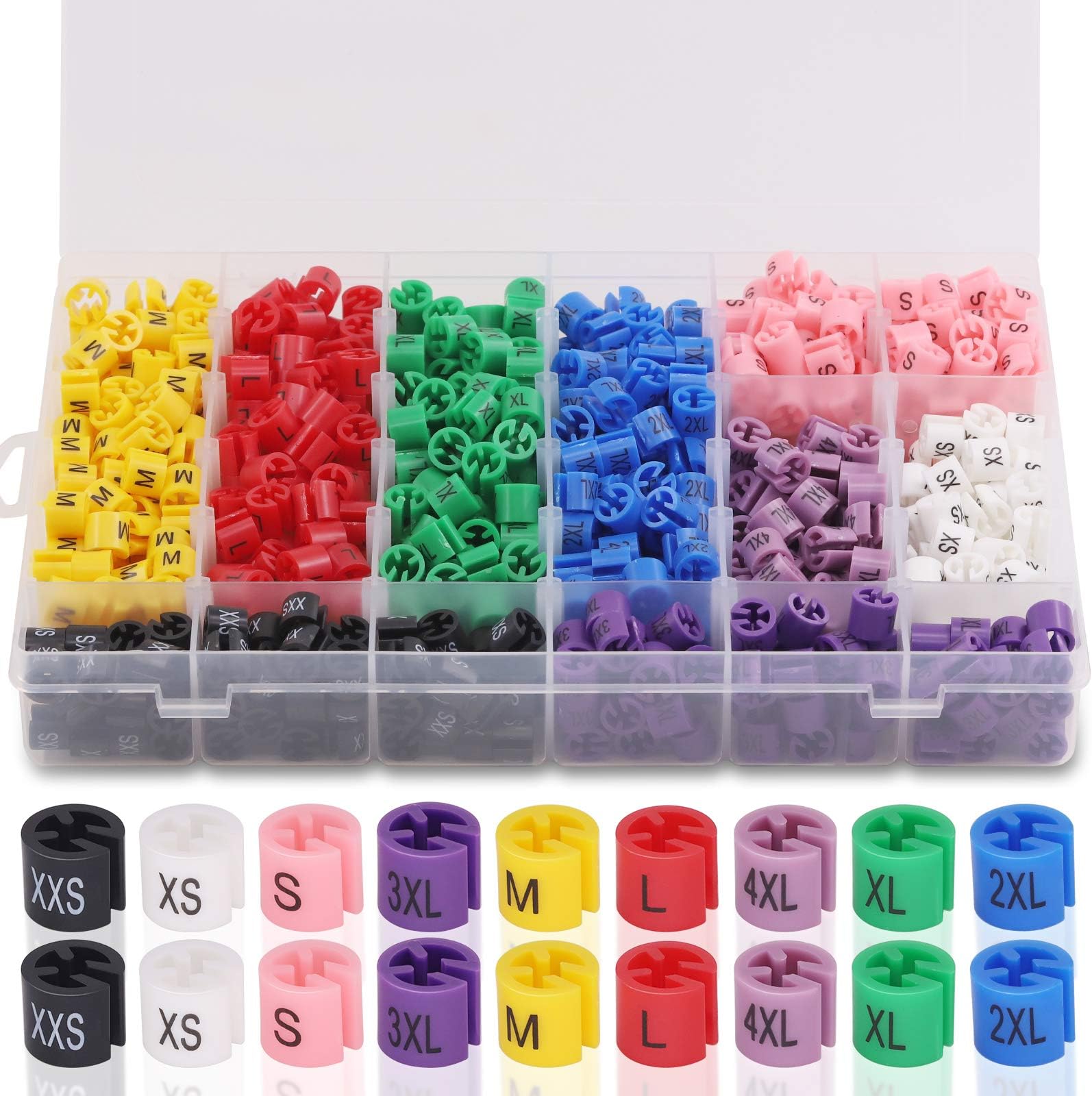 Amazon.com: Hilitchi Hanger Markers Color Coded Garment Clothing Hanger ...