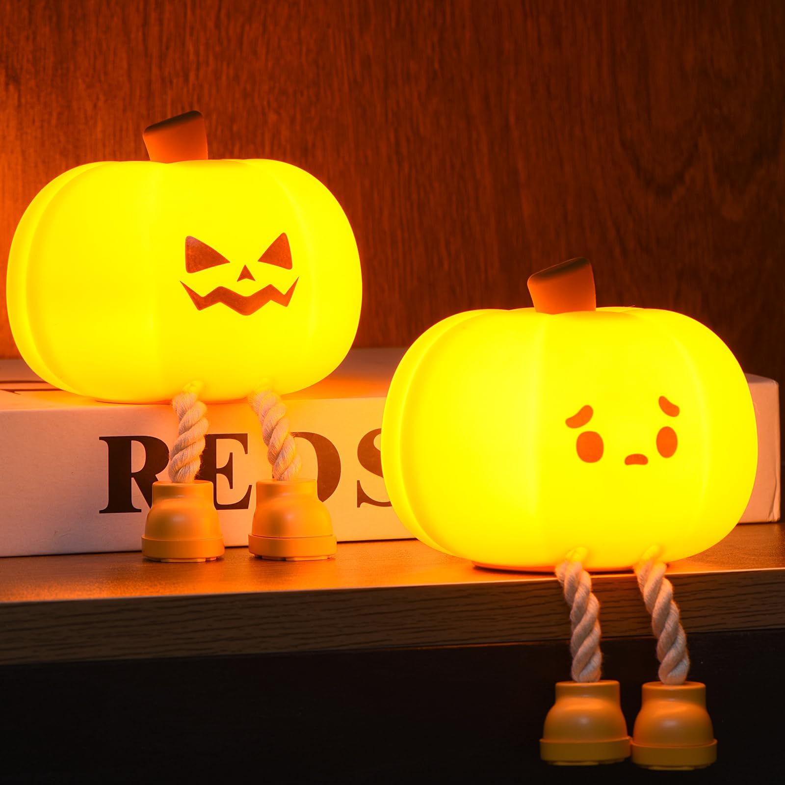 Dylviw Pumpkin Night Light, Cute LED Lamp, Silicone Dimmable Nursery ...