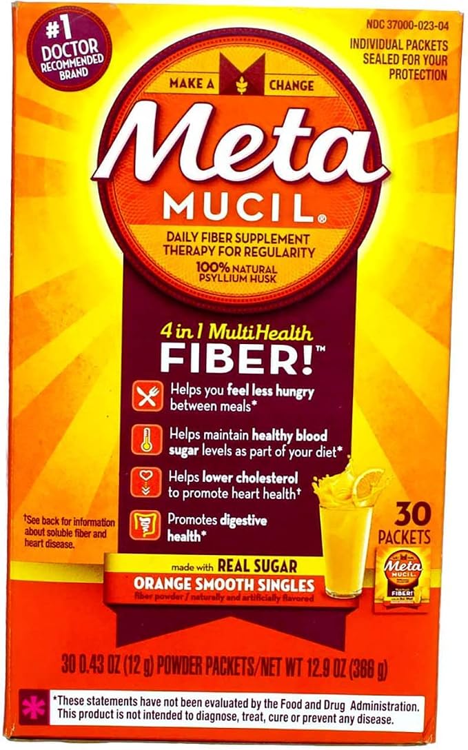 Amazon.com: Metamucil Fiber Singles Smooth Texture Orange - 30 Packets ...