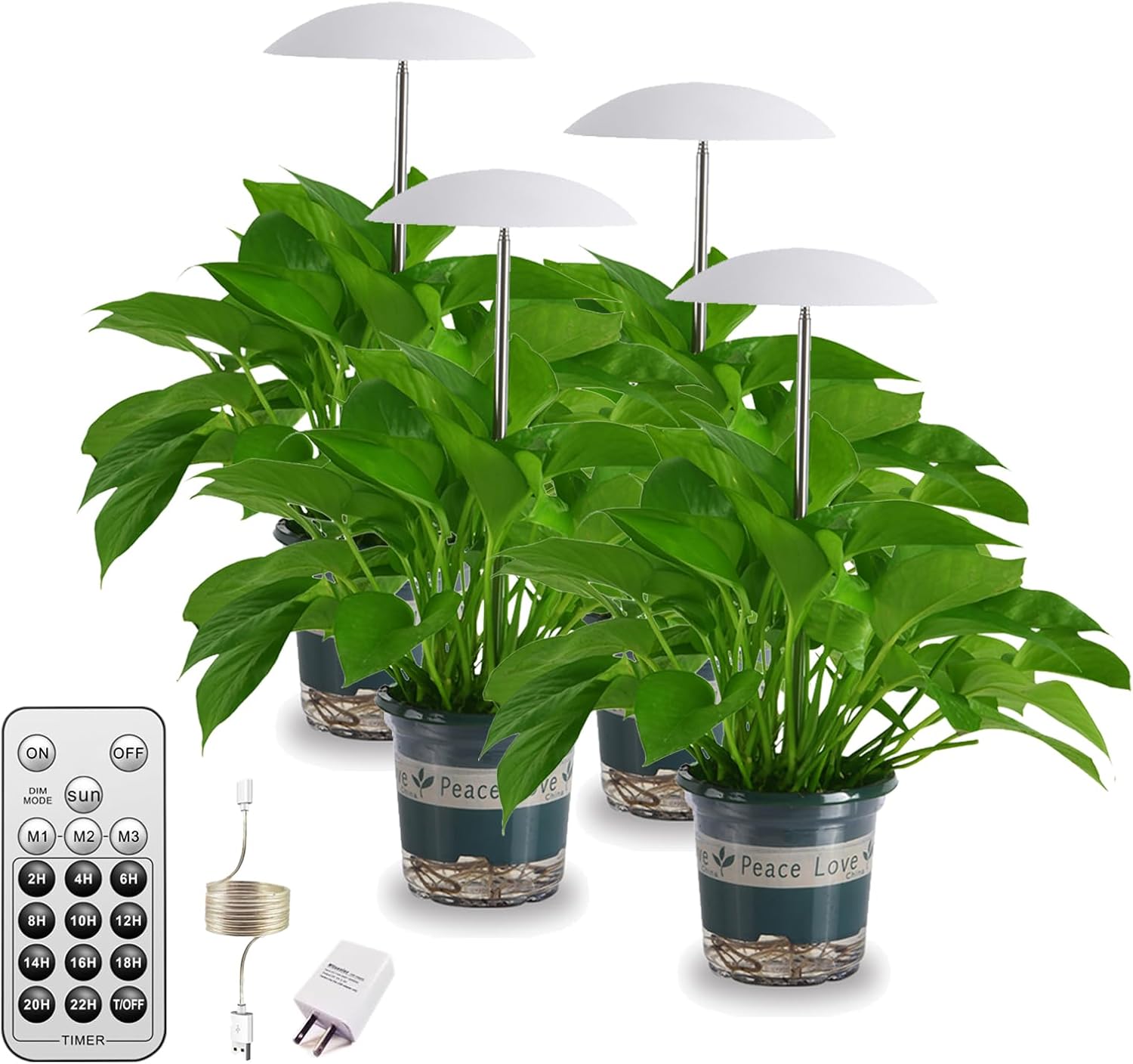 Amazon.com : LED Grow Light for Indoor Plants 4 Pack, Intelligent USB ...