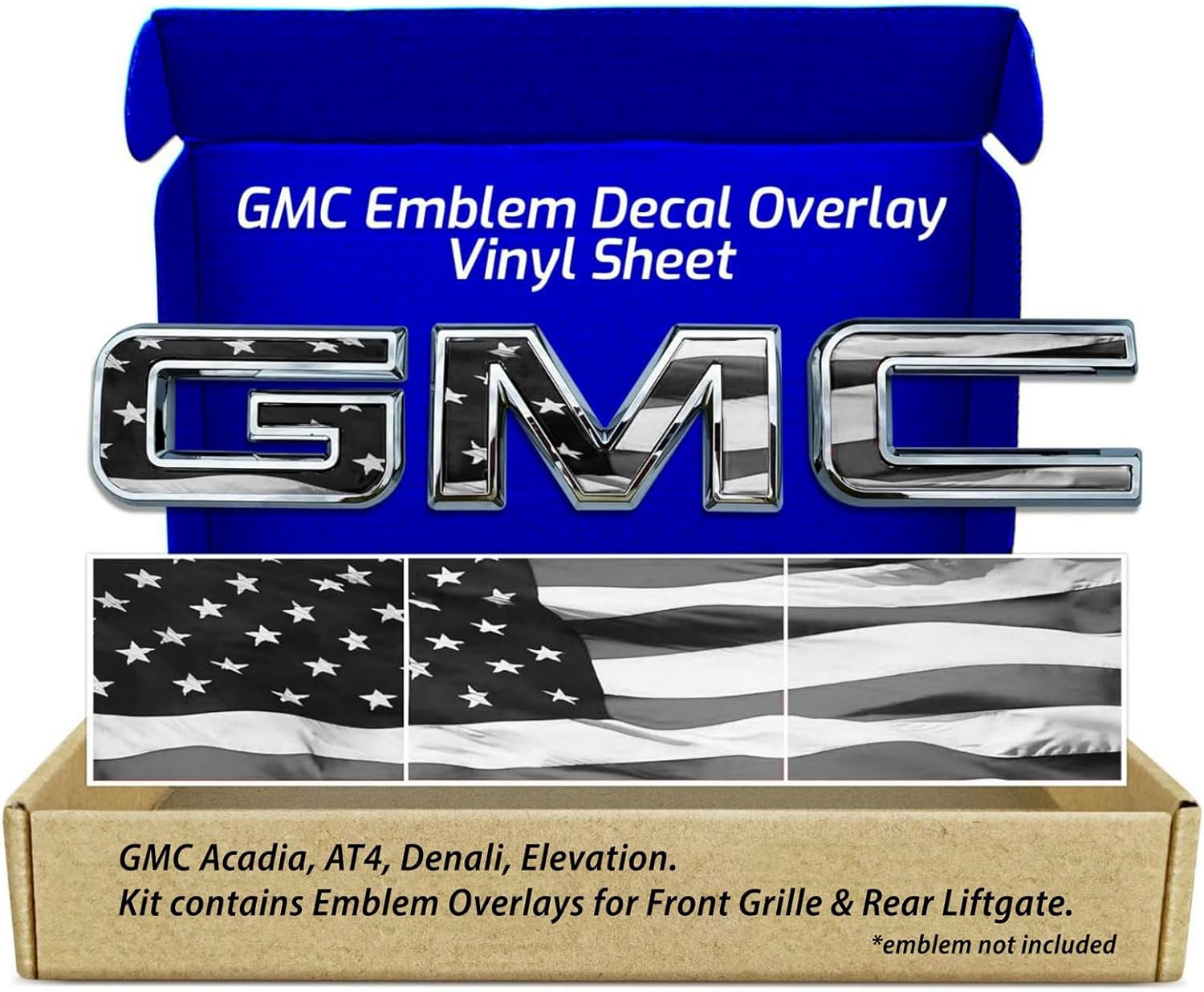 Amazon.com - GMC Acadia Black Flag Grille Gate GMC Emblem Overlay ...