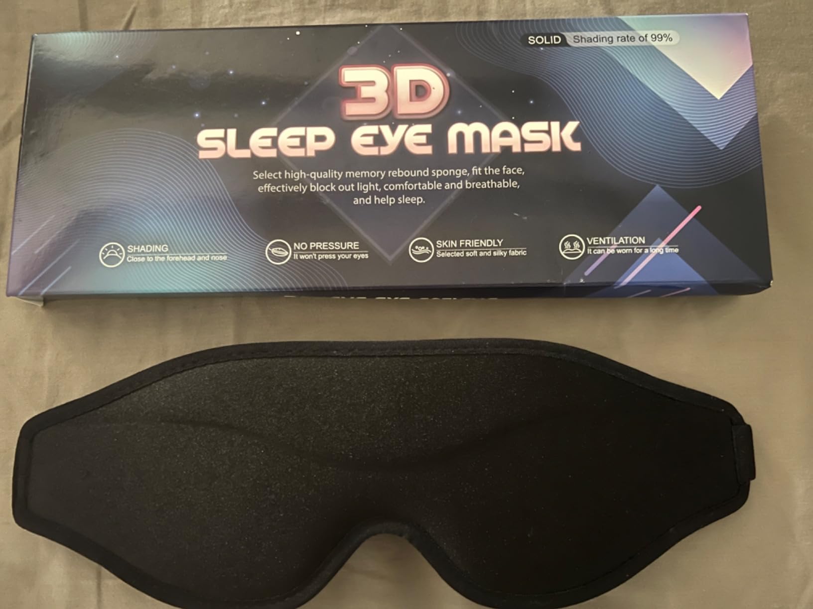 Amazon.com: Sleep Mask,3D Memory Foam Eye Mask for Sleep,100% Light ...