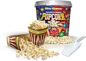 MacCorns Sweet & Salted Popcorn Christmas Bucket | 10 ltr Reusable Xmas ...