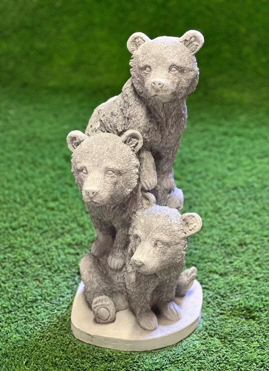 Amazon.com: Three Bears on Stump Statue Concrete Brother Bears Figure ...