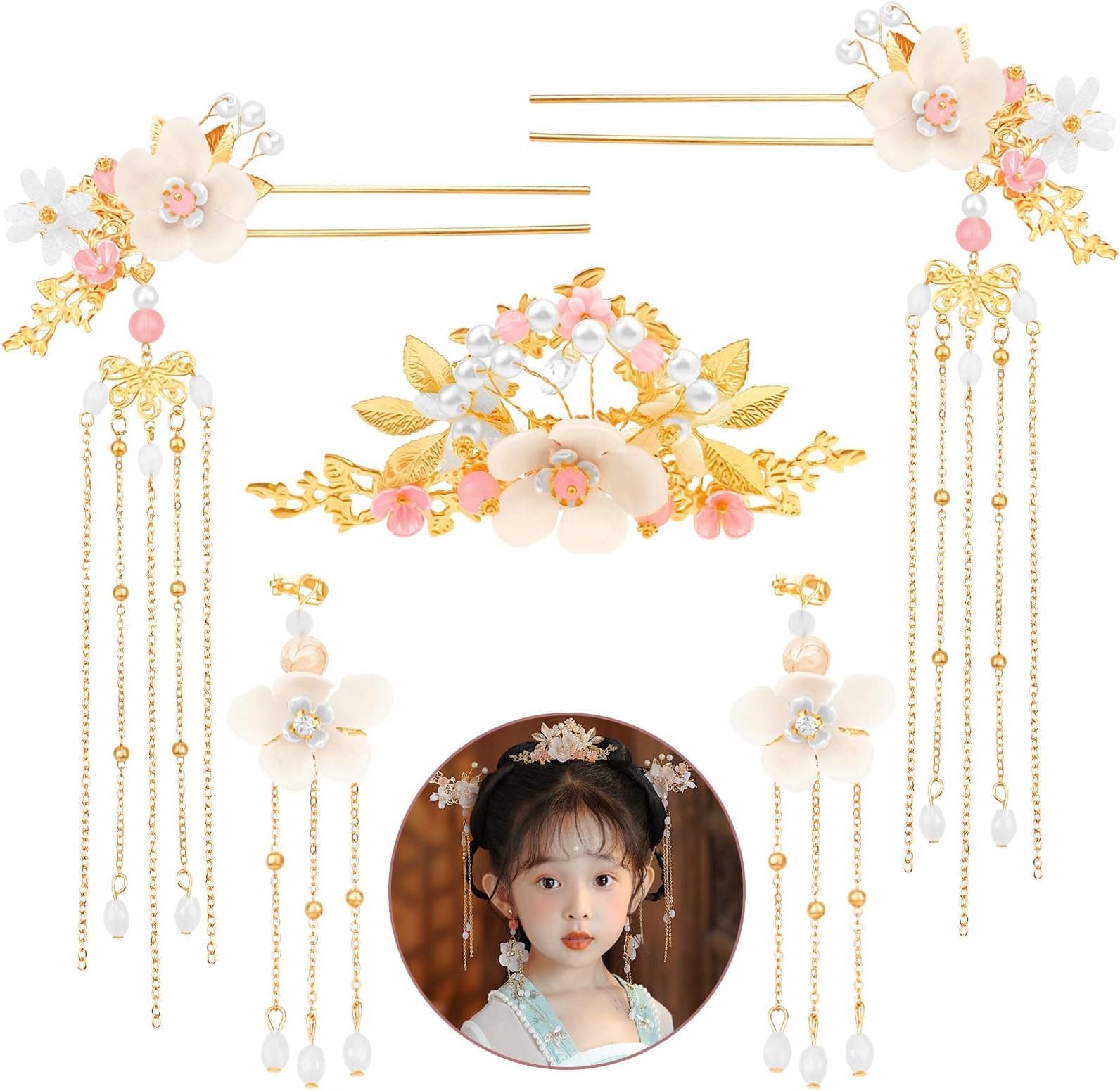 Amazon.com : Japanese Tsumami Hair Pin Decor Kanzashi Hair Sticks Picks ...