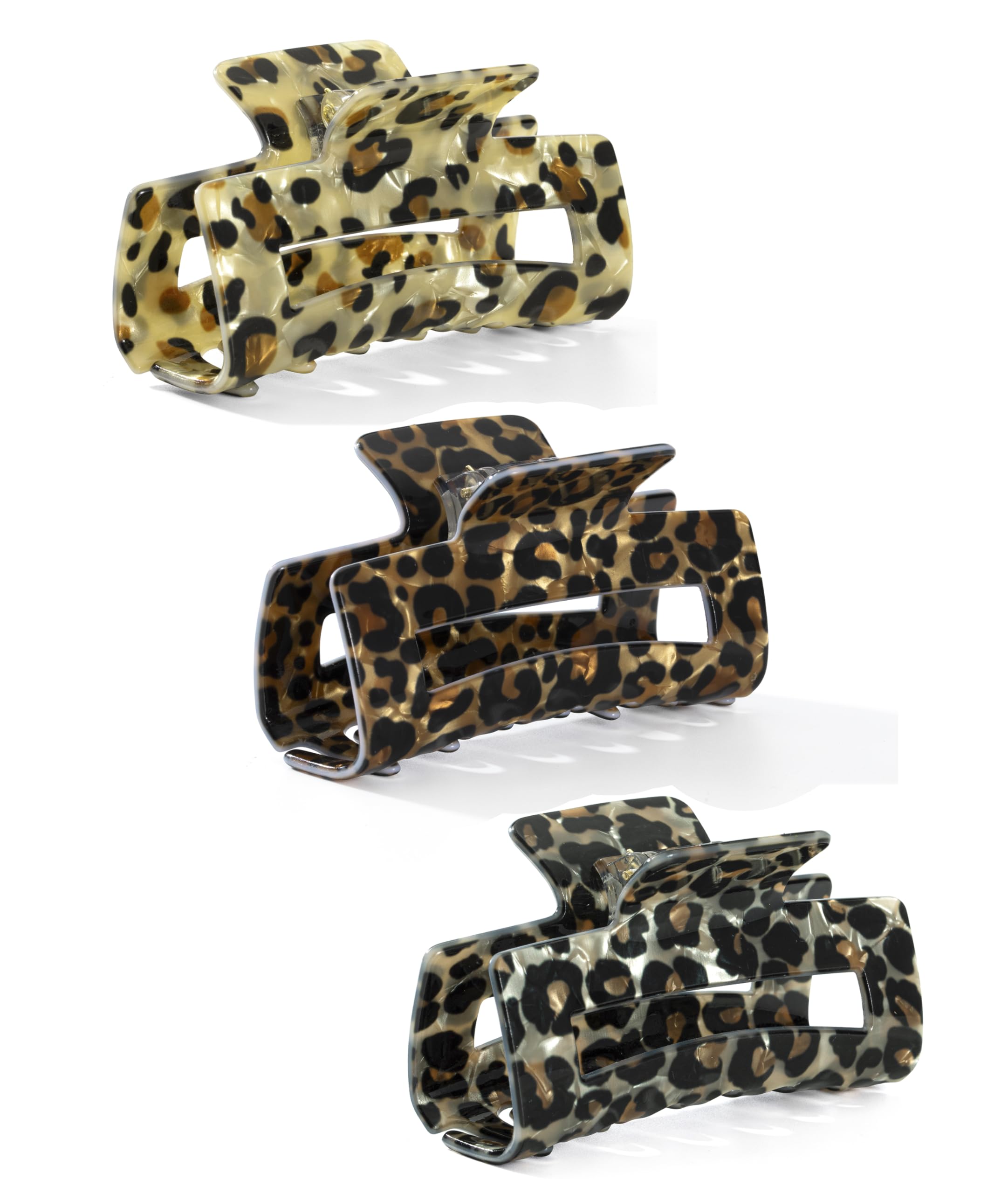 Amazon.com : 3Pcs Tortoise Hair Claw Clips, Acrylic French Hair Banana ...