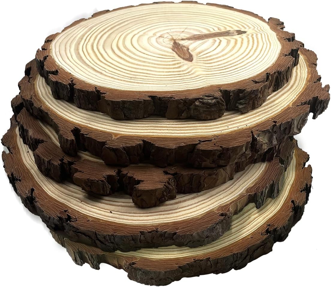 Amazon.com: 5 Pieces 10-12 Inch Wood Slices for Wedding Centerpieces ...