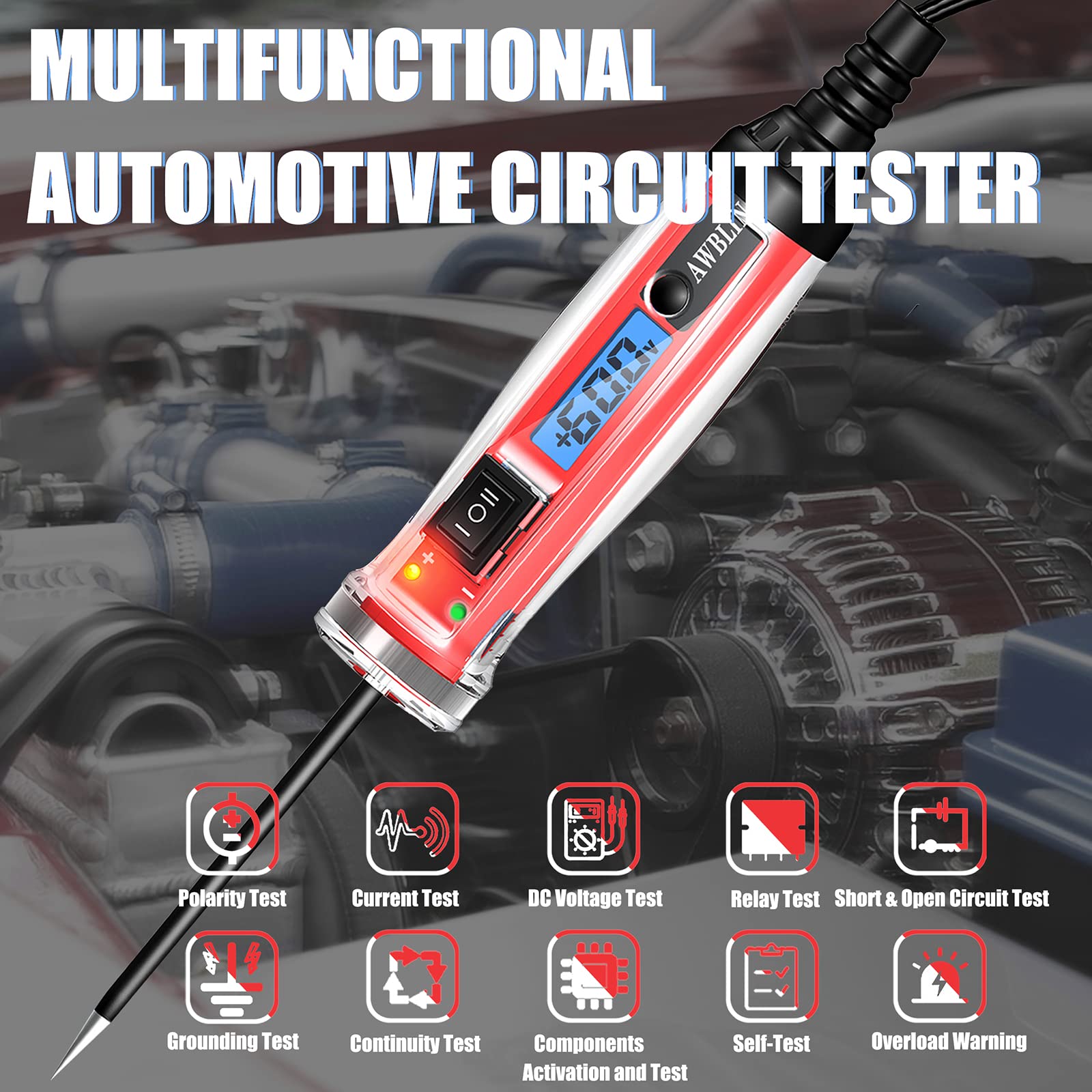 Snapklik.com : AWBLIN Power Circuit Probe Tester, LCD Digital ...