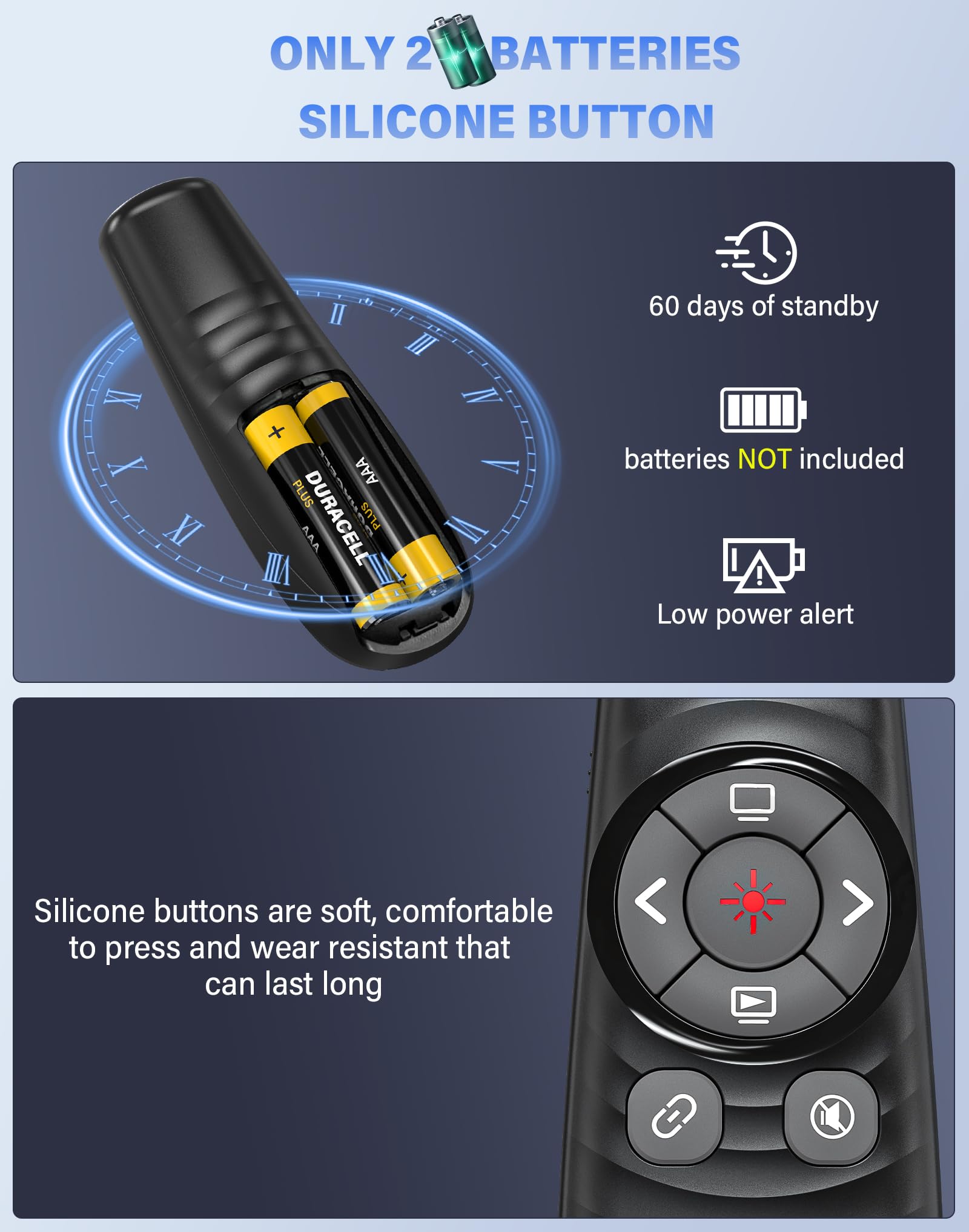 Snapklik.com : Presentation Clicker, 2-in-1 USB/Type C Wireless ...