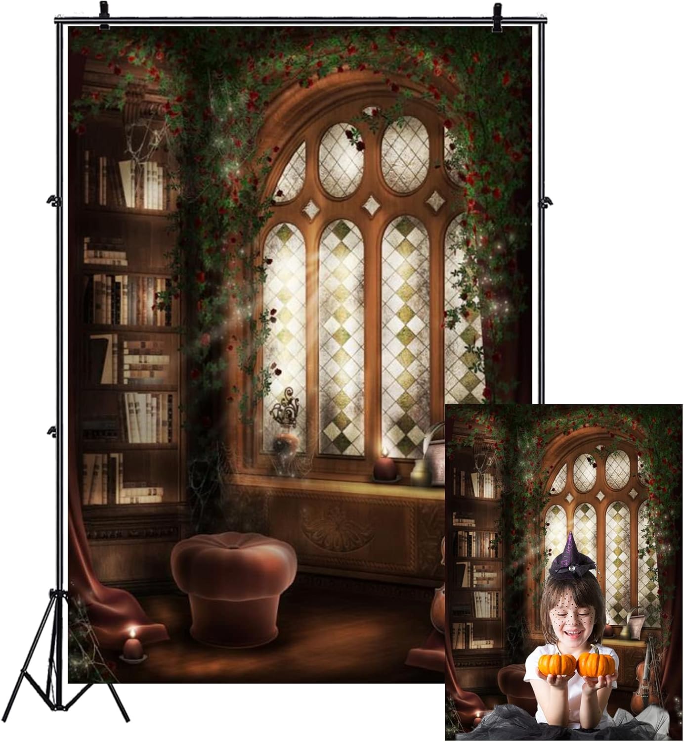 Amazon.com : Baocicco Magic Library Interior Blackboard Backdrop 3x5ft ...