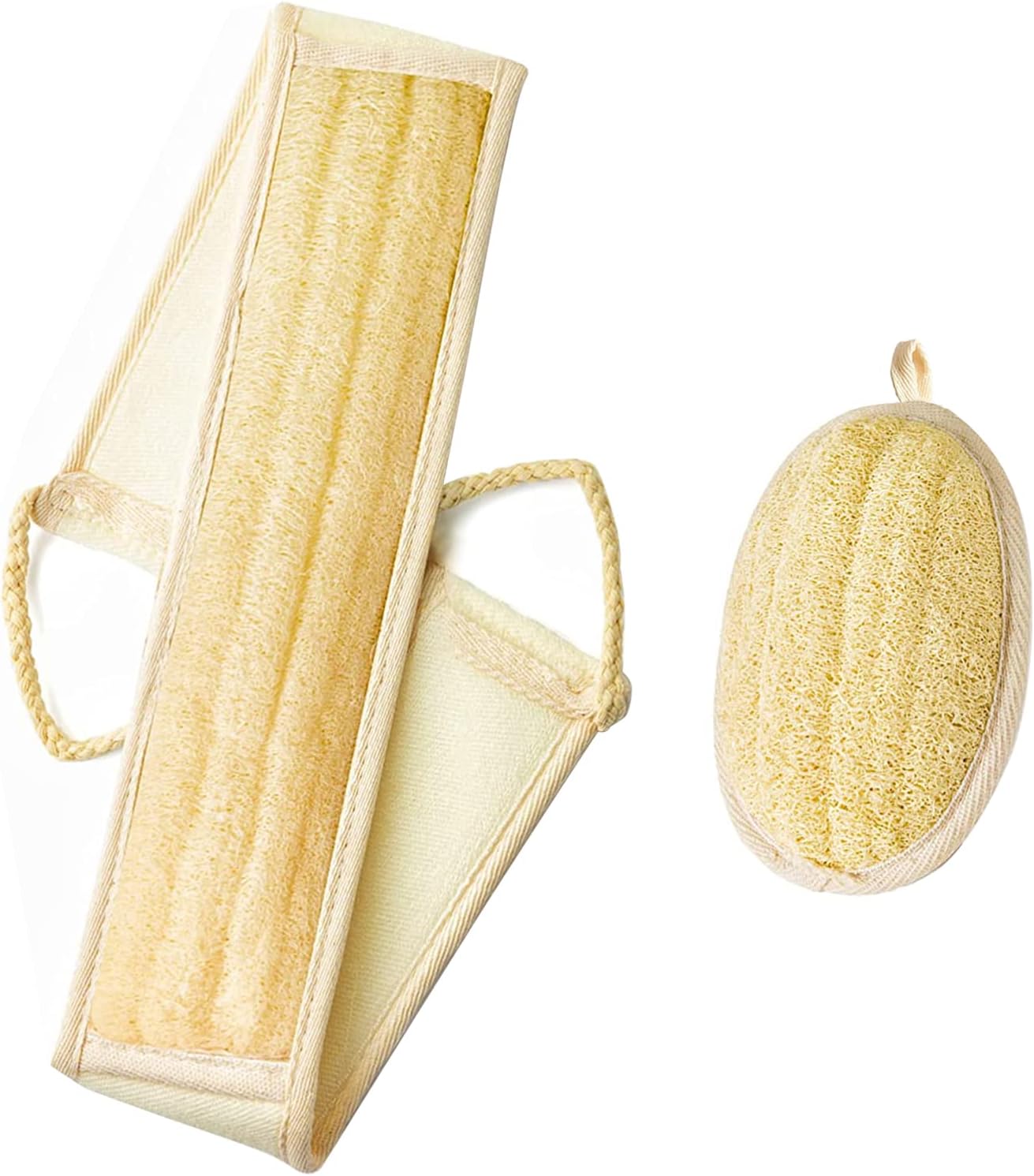 Amazon.com: 2 Packs Natural Loofah Exfoliating Back Scrubber ...
