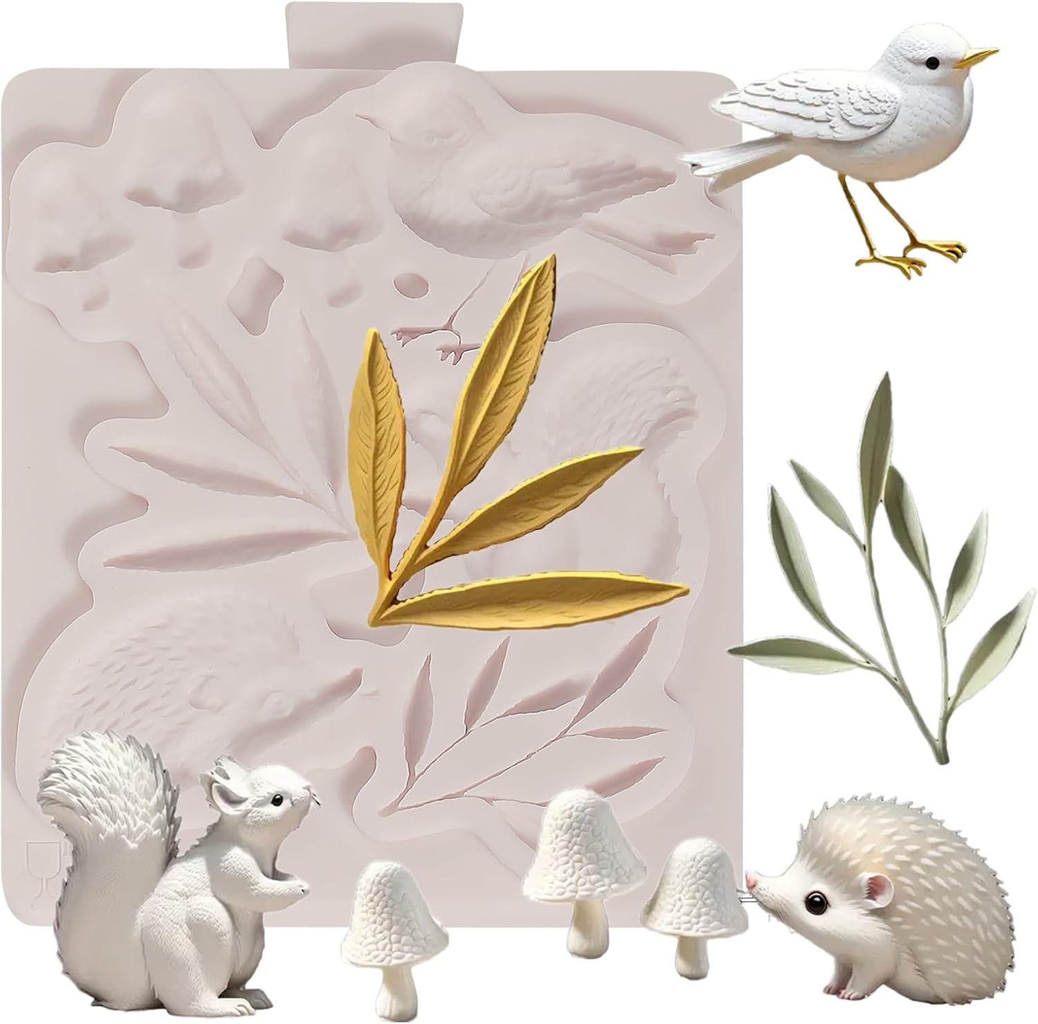 Amazon.com: IKOJING 1Pcs Cute Hedgehog Squirrel Silicone Mold, Mushroom ...