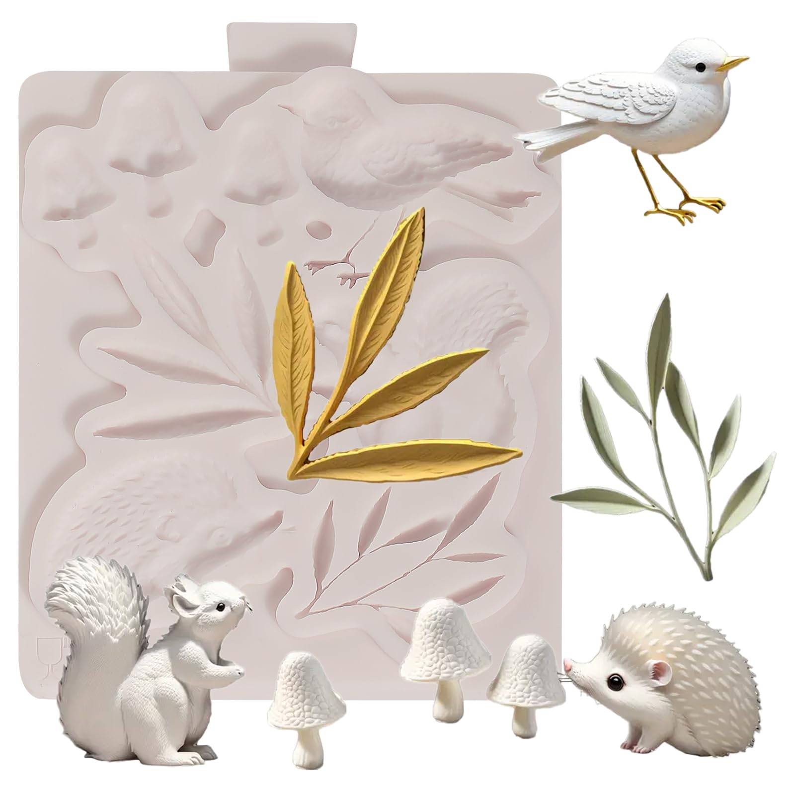 Amazon.com: IKOJING 1Pcs Cute Hedgehog Squirrel Silicone Mold, Mushroom ...