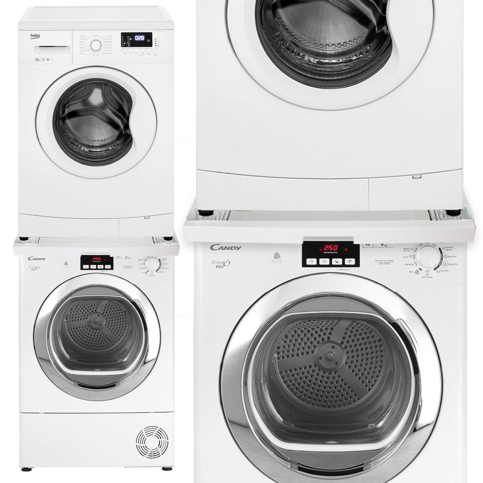 SPARES2GO Shelf Stacker Stacking Tray Kit Pullout for Samsung Washing ...